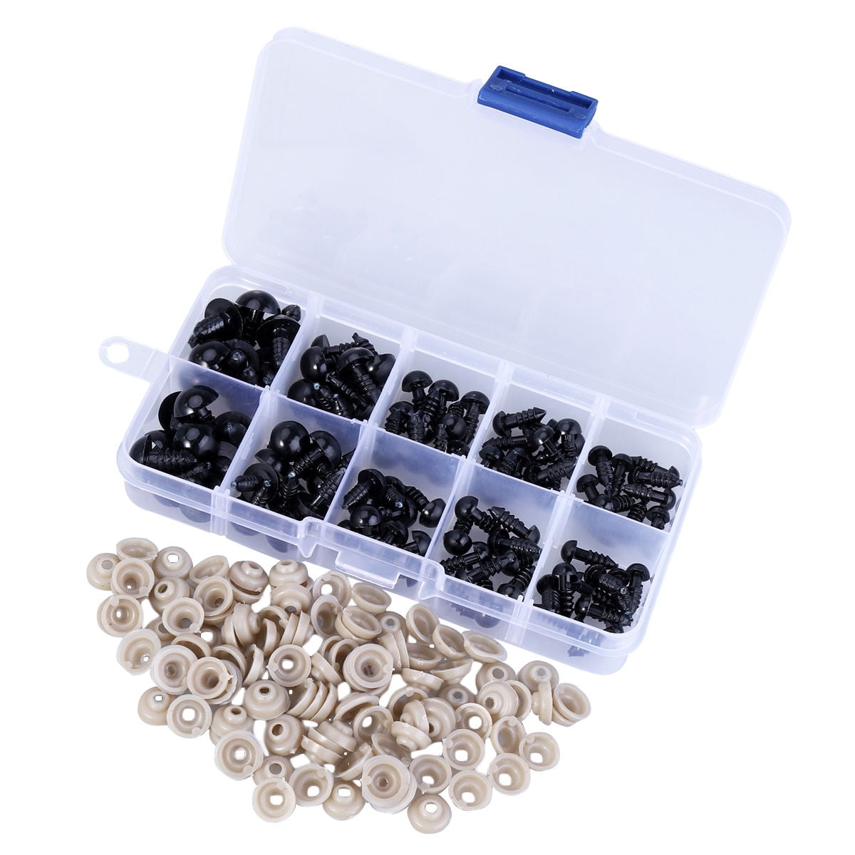 HEALEEP Black Round Buttons 2 Packs for Stuffed Animal Eyes Craft ...