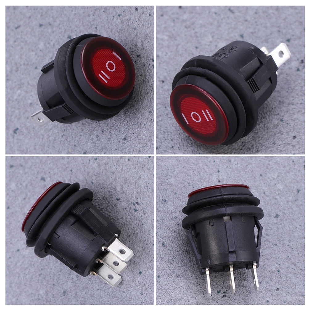 HEALEEP Boat Toggle 2Set Spdt Switch Round Rocker Toggle Black Plastic ...