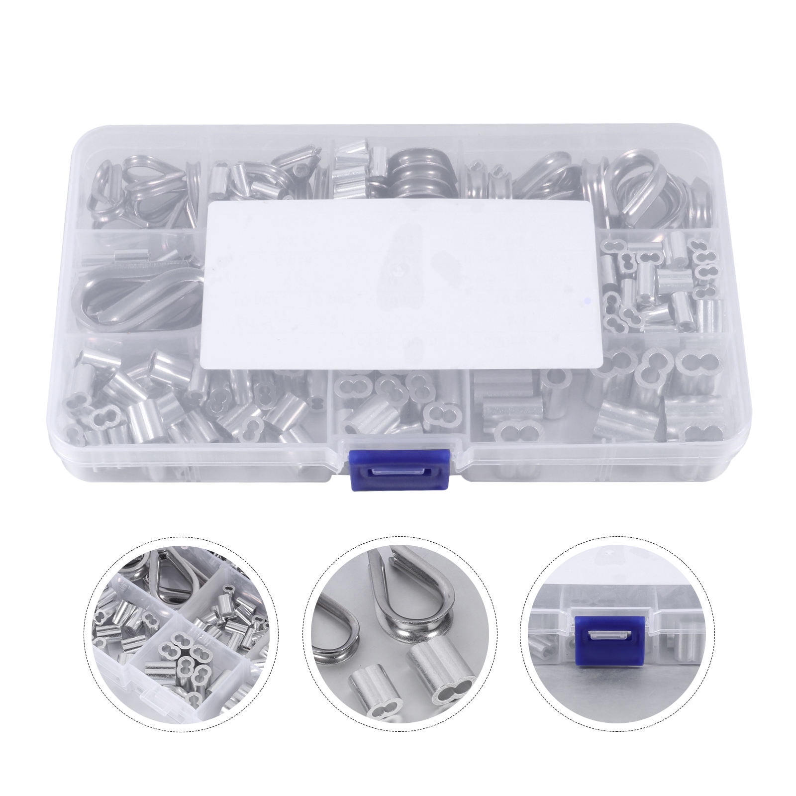 HEALEEP Crimping Loop Sleeves Thimble Rigging Set Chicken Rings 250Pcs Aluminium Alloy Surface ...