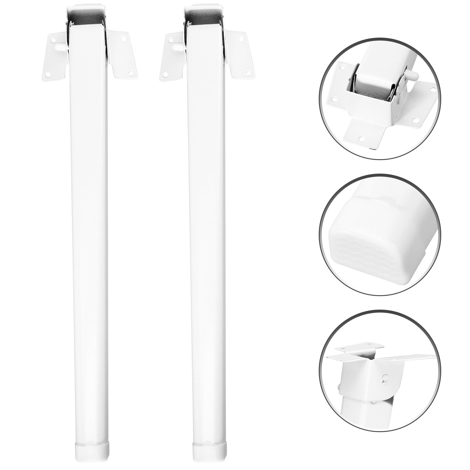HEALEEP Foldable Table Legs for Bed Table Support Iron 28x0.31in White ...