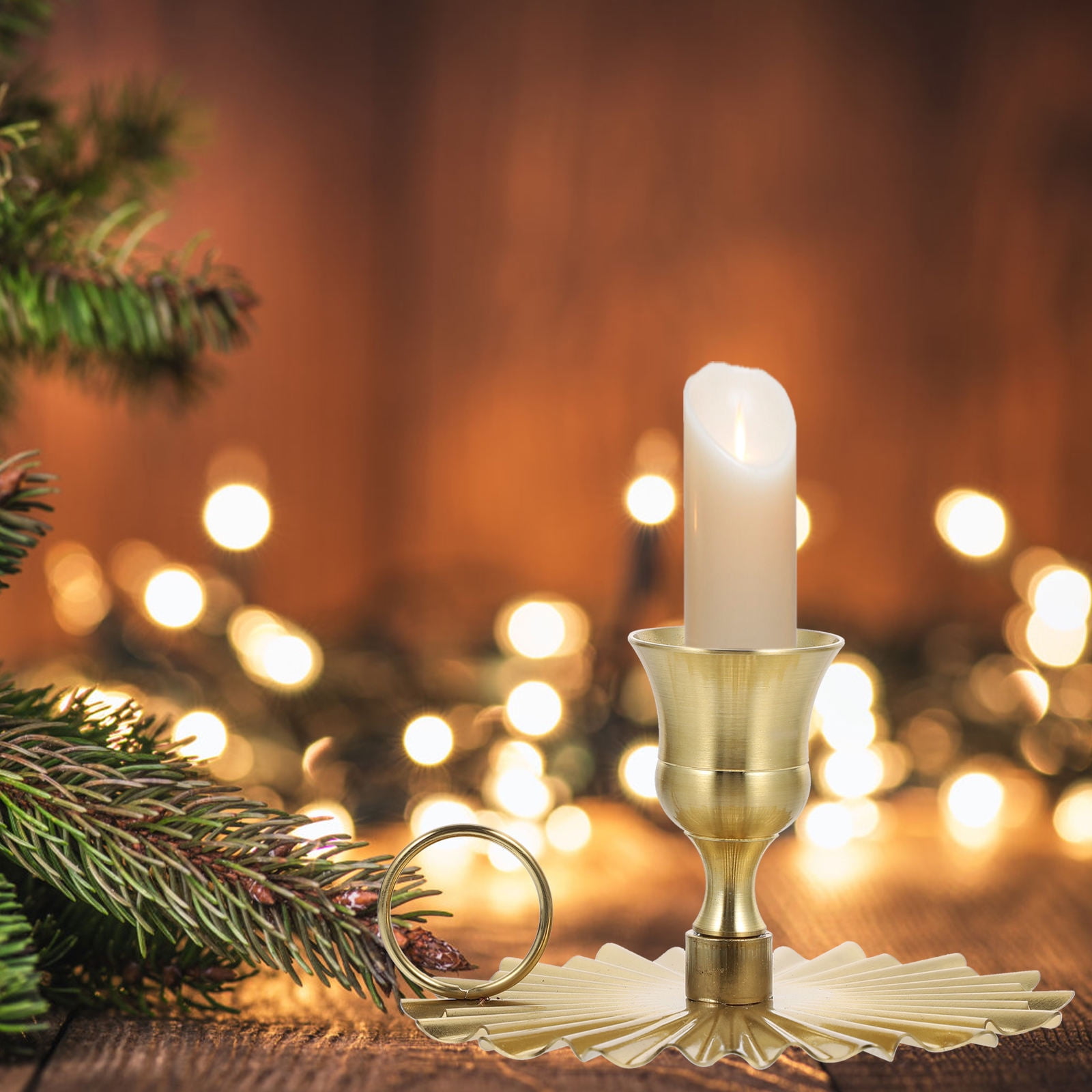 HEALEEP Golden Iron Fan Shaped Candlestick Holders for European ...