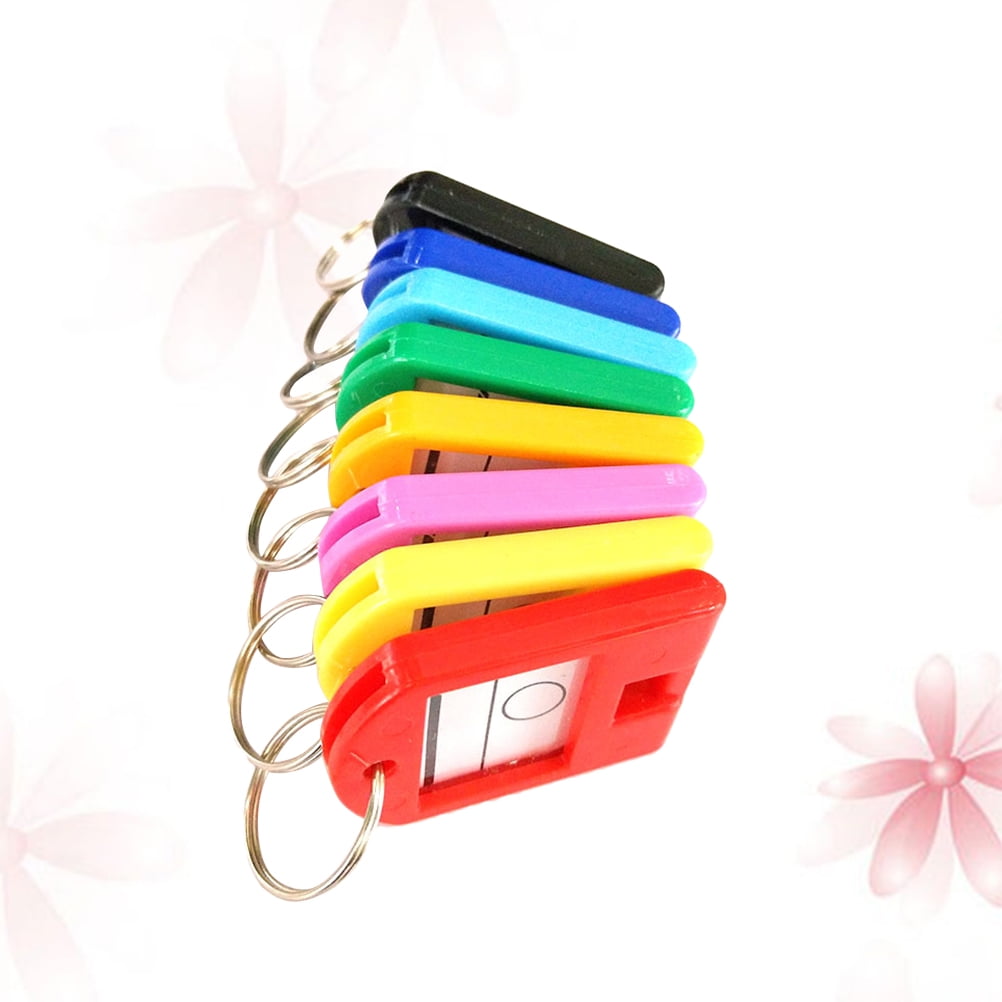 HEALEEP Key Chain Identification Tags 50Pcs Tough Plastic Key Tag With ...