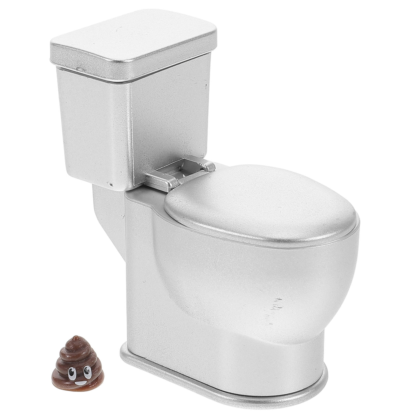 HEALEEP Mini Toilet Model for Dollhouse Accessories 1Set Silver ...