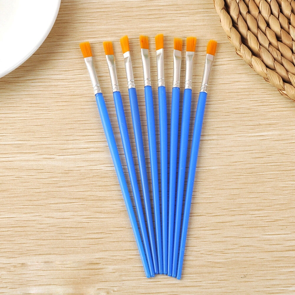 HEALEEP Nylon Plastic 50Pack Paint Brush Blue Handle Yellow Bristle for ...