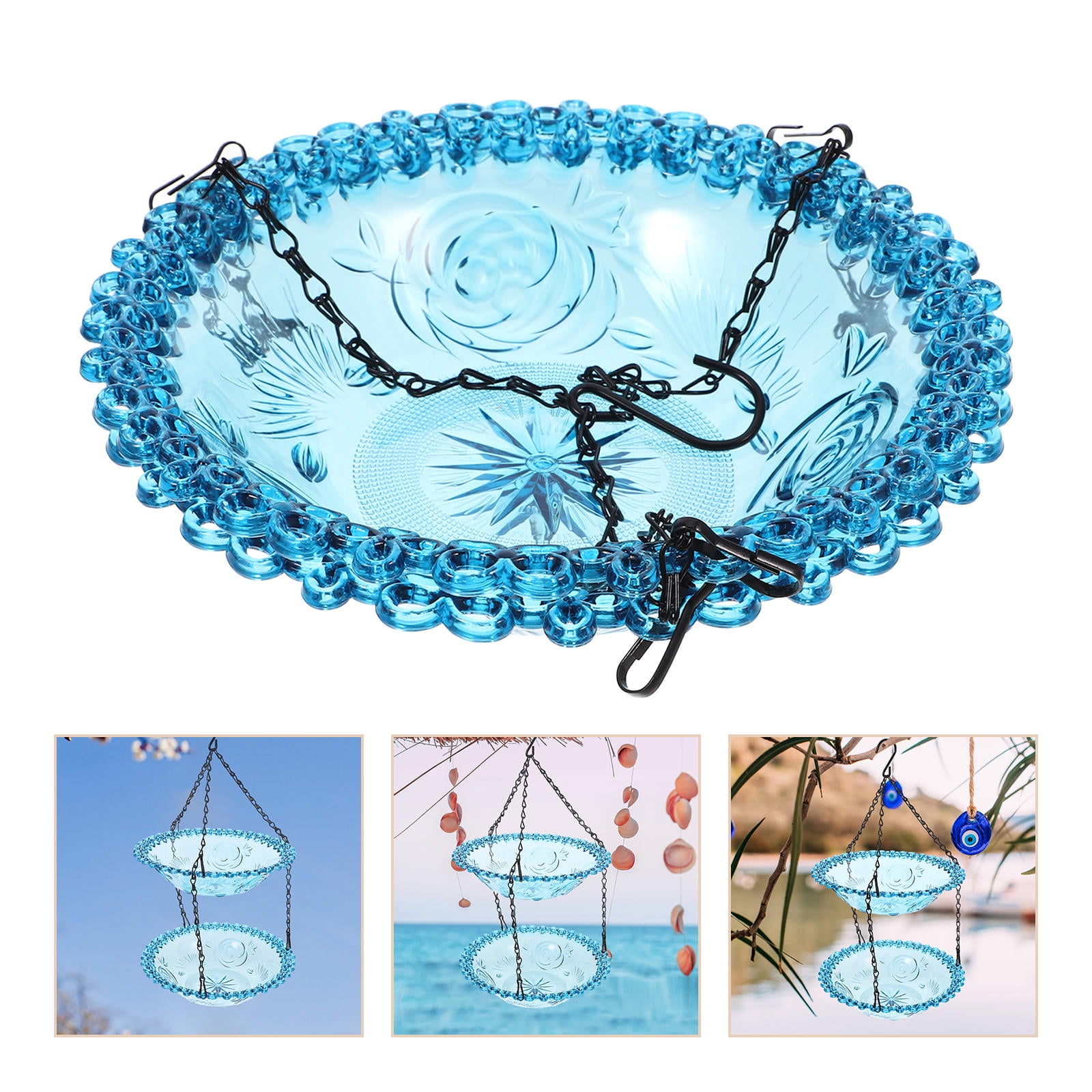 HEALEEP Outdoor Hanging Bird Food Dispenser Hummingbird Food Holder ...