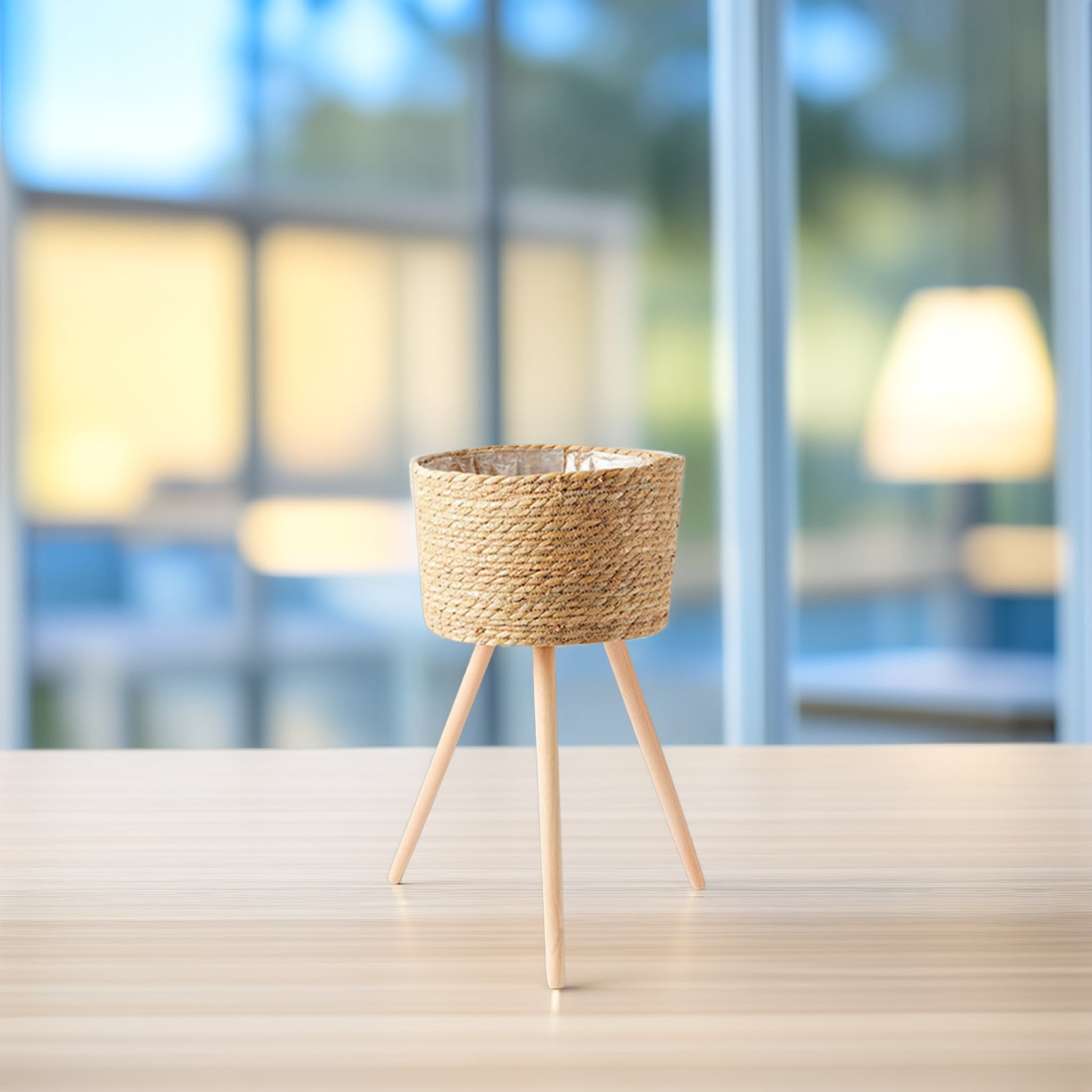 HEALEEP Planter Basket Woven Flower Pot Stand Creative Woven Potted ...