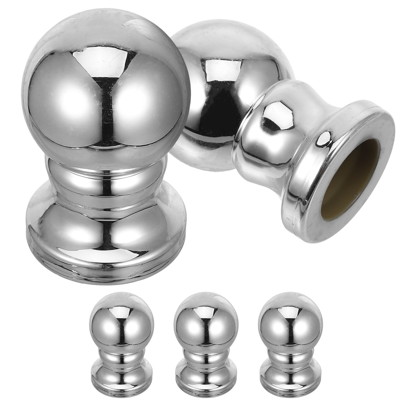 HEALEEP Stainless Steel Flagpole Ball Topper Set of 5pcs Silver Finish ...