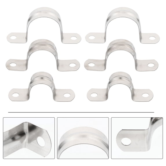 HEALEEP Stainless Steel Pipe Clamps 36Pcs U Shaped Bracket for Plumbing ...