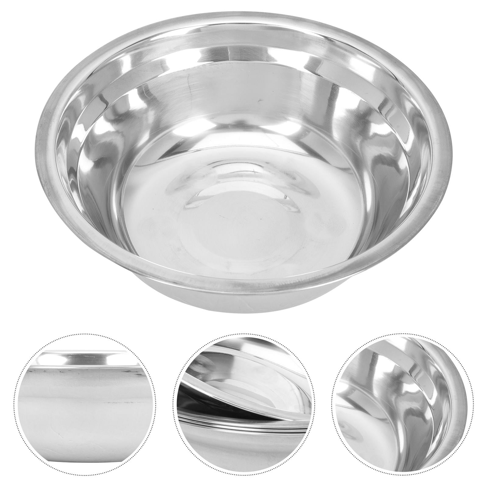 HEALEEP Stainless Steel Round Basin Silver for Restaurant Use with Food ...