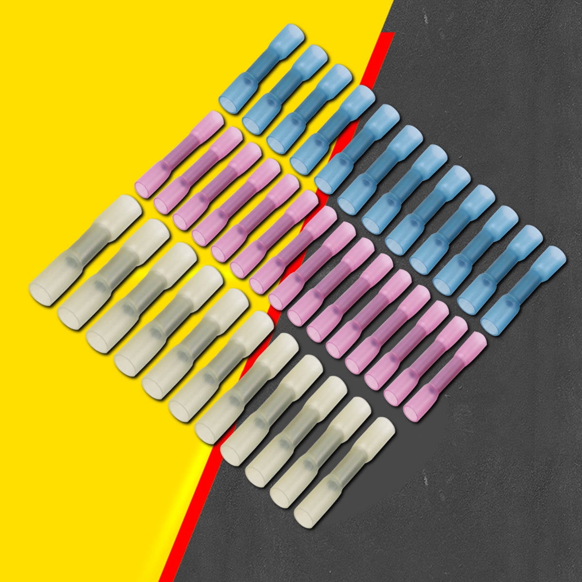 HEALEEP Weatherproof Wire Connectors 50Pcs Butt Crimp Terminal Set ...