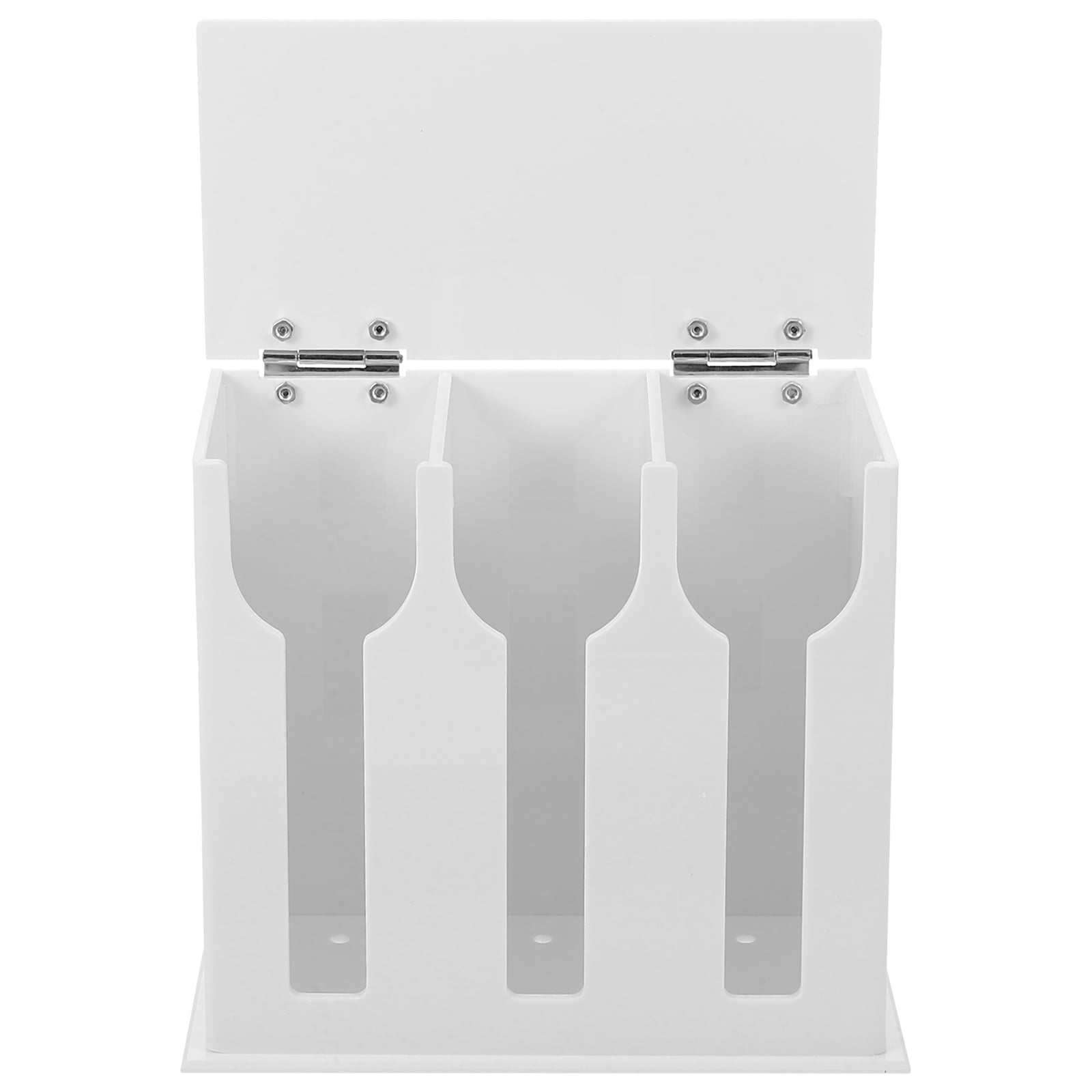 HEALEEP White Acrylic Utensil Dispenser Kitchen Organizer with 3 ...