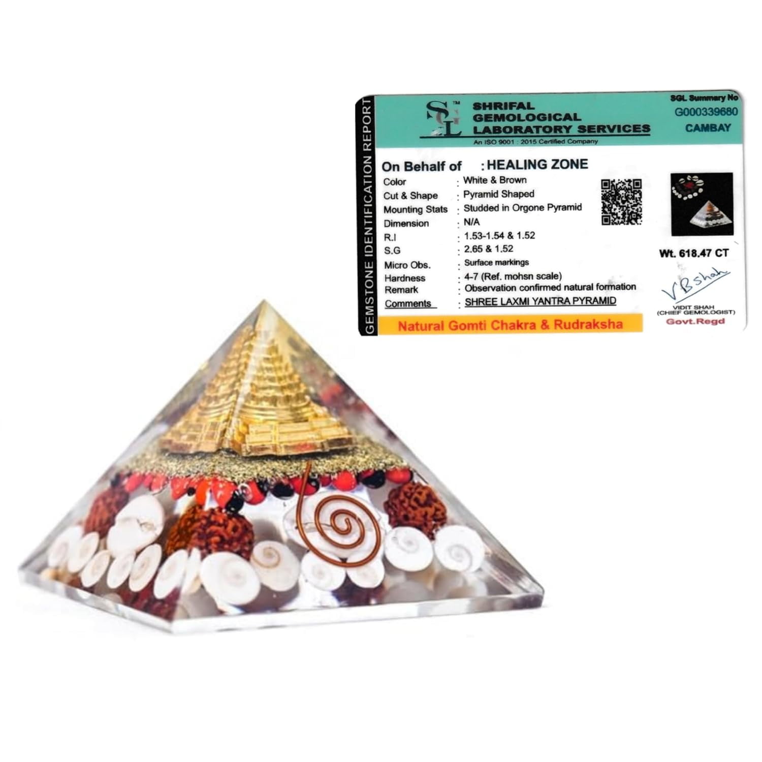 HEALING ZONE Laxmi Pyramid Original Rudraksha Gomti Chakra Original ...