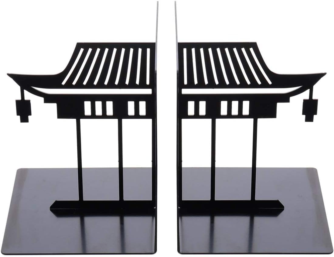 HEALLILY 1 Pair Chinese Bookends Ancient Asian Style Building Pattern ...