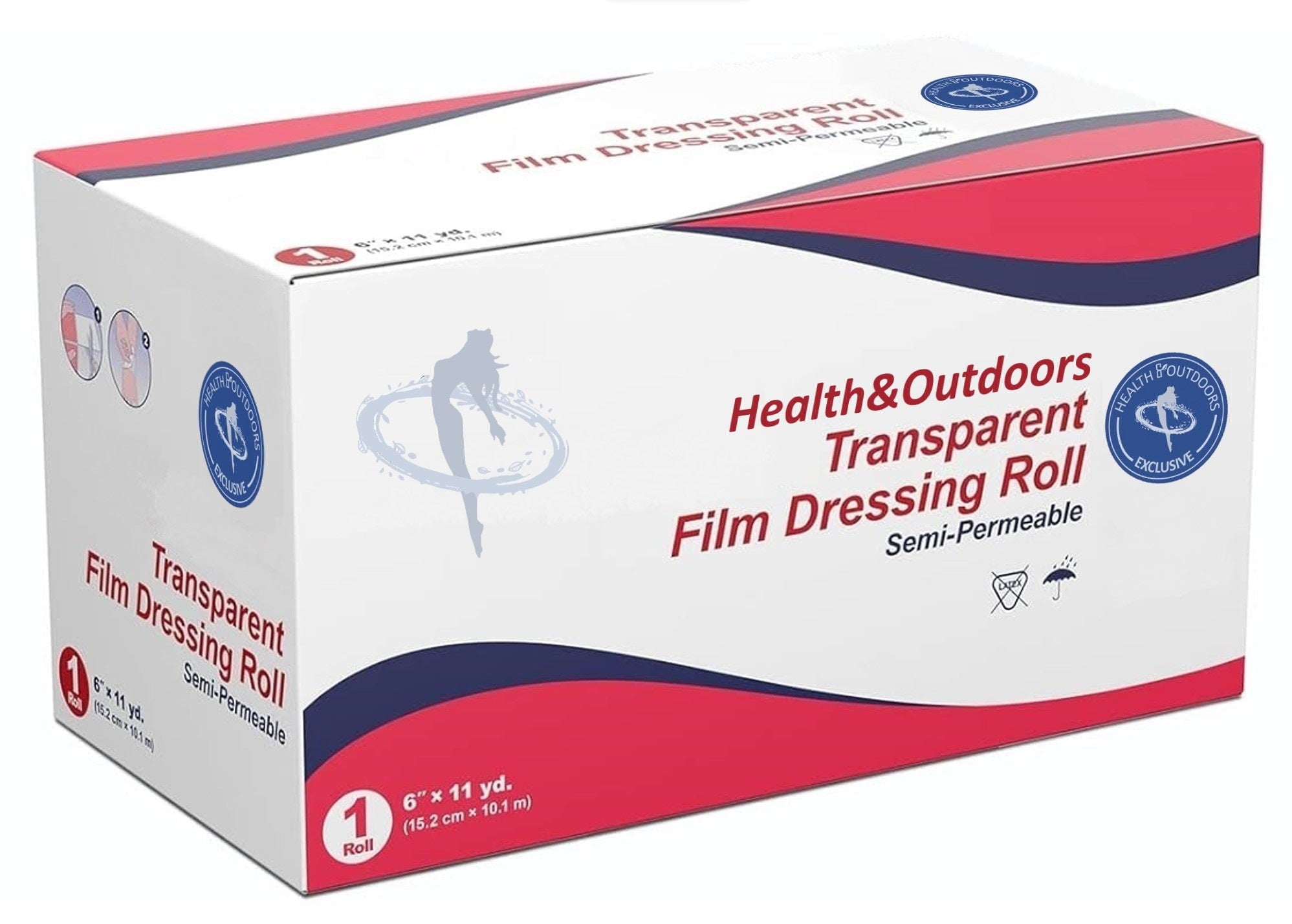 HEALTH & OUTDOORS Transparent Thin Film Dressing Roll 6" by 11 Yard for ...