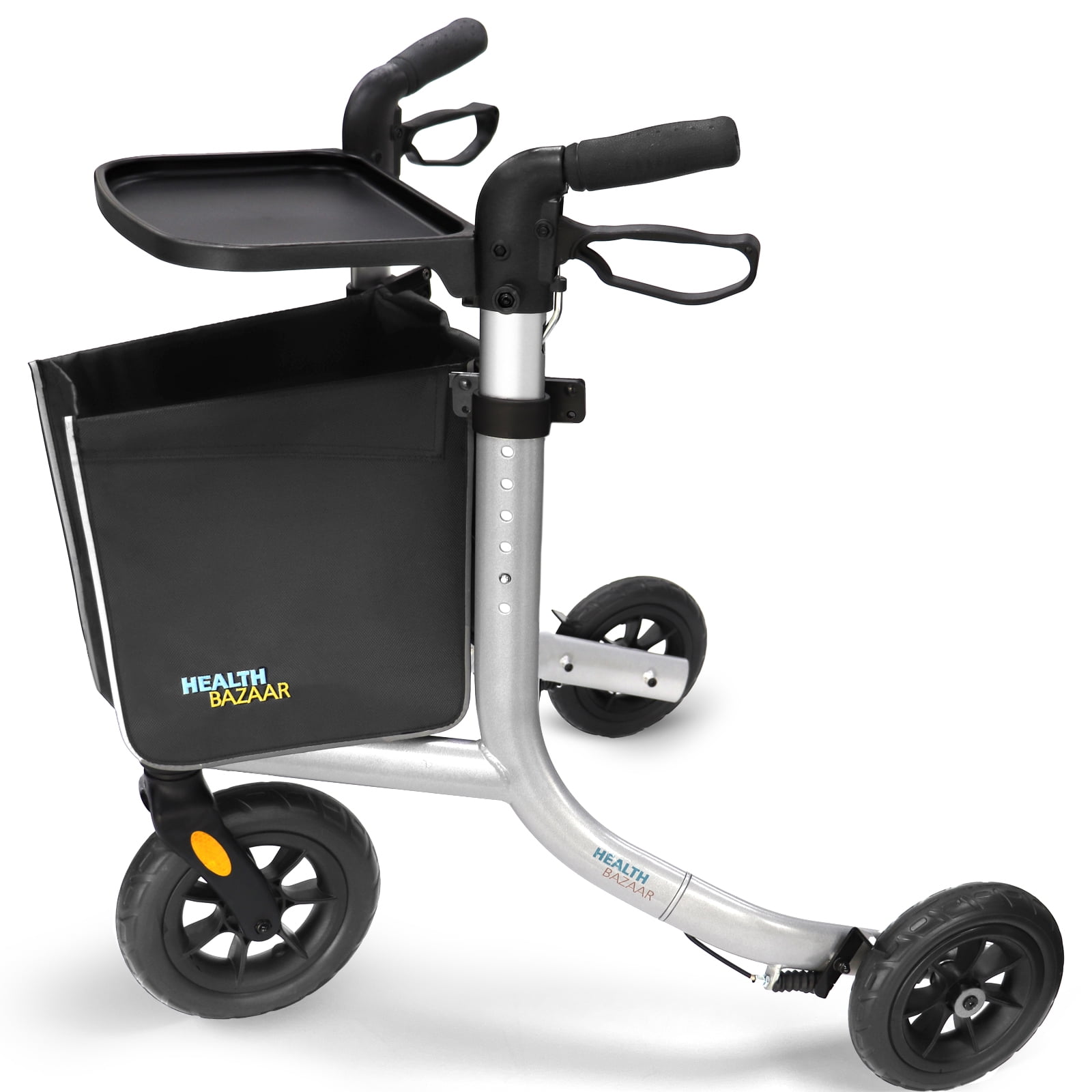 3 Wheels Rollator Walker,Foldable Walker with Detachable Tray and ...