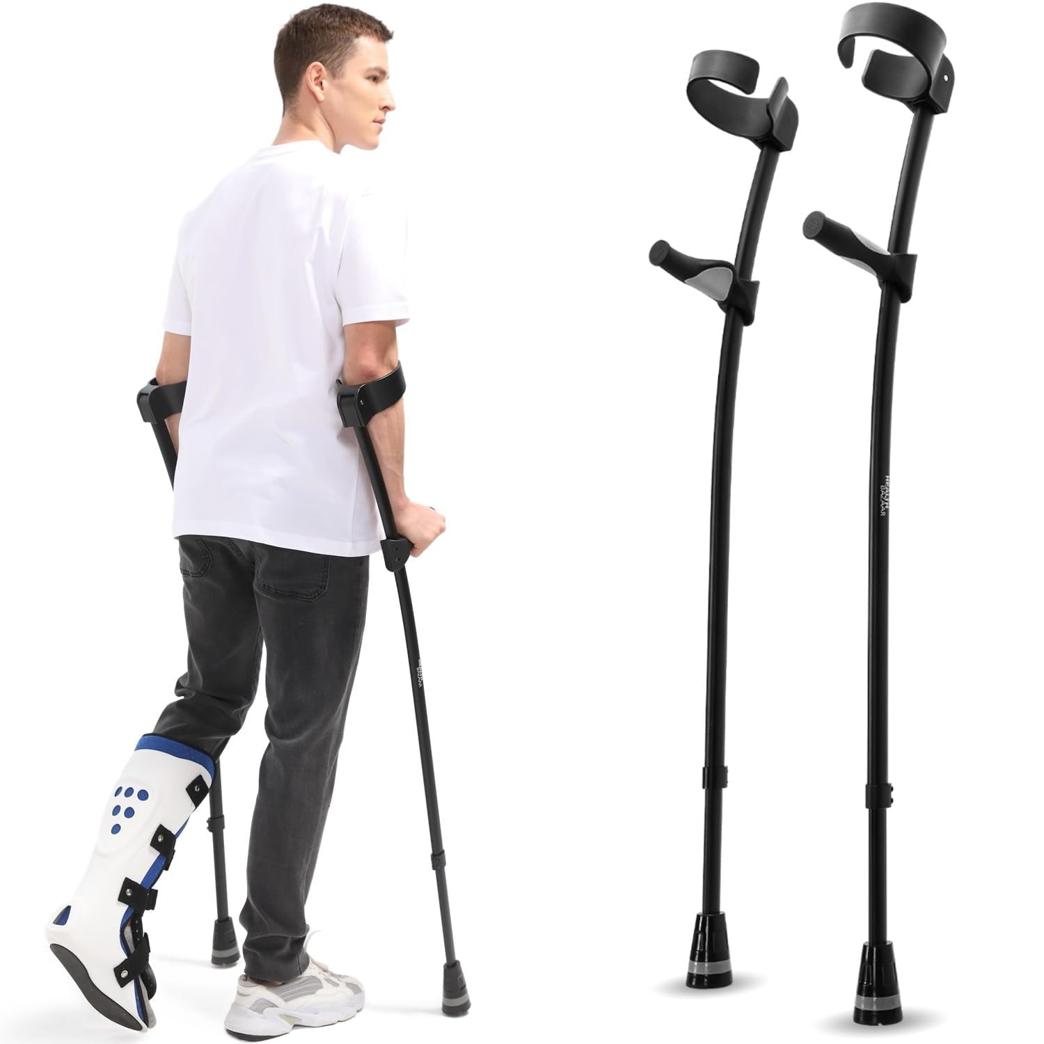 Customer reviews for HEALTHBAZAAR Adult Forearm Crutches with Ergonomic ...