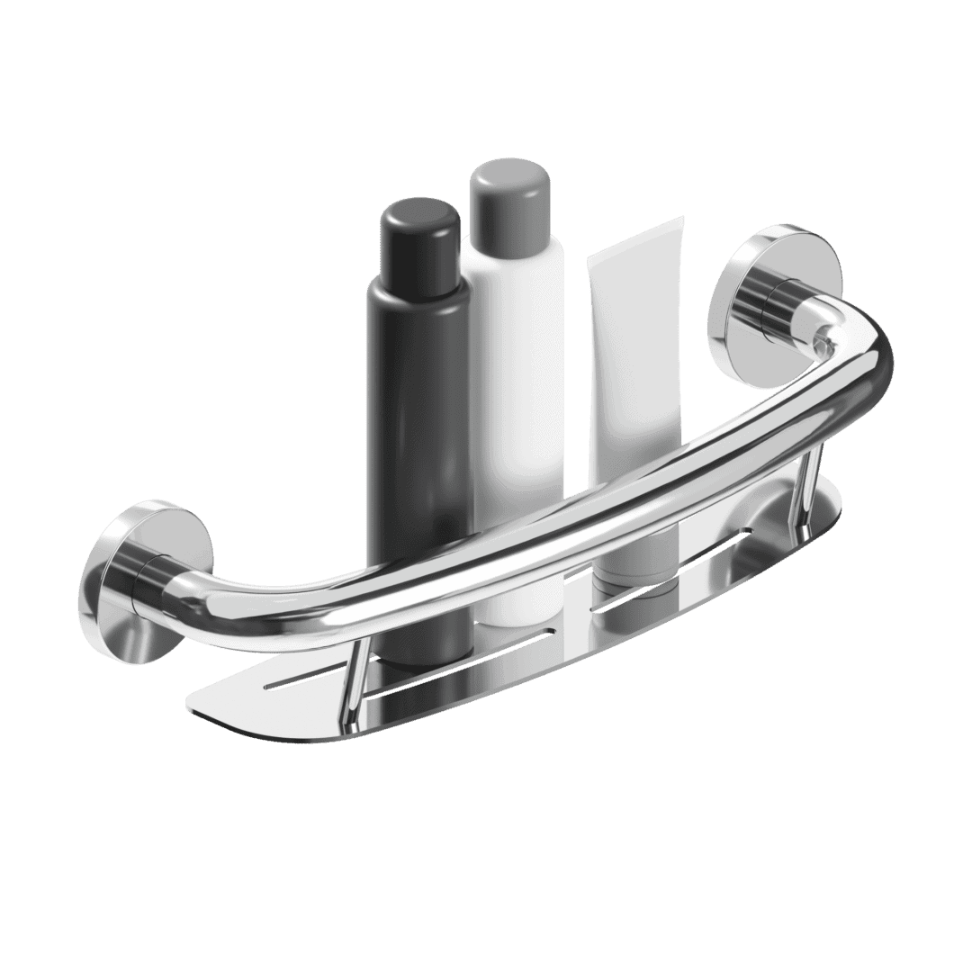 HEALTHCRAFT Shampoo Shelf, ADA Compliant Grab Bar With Shelf, Bath And ...
