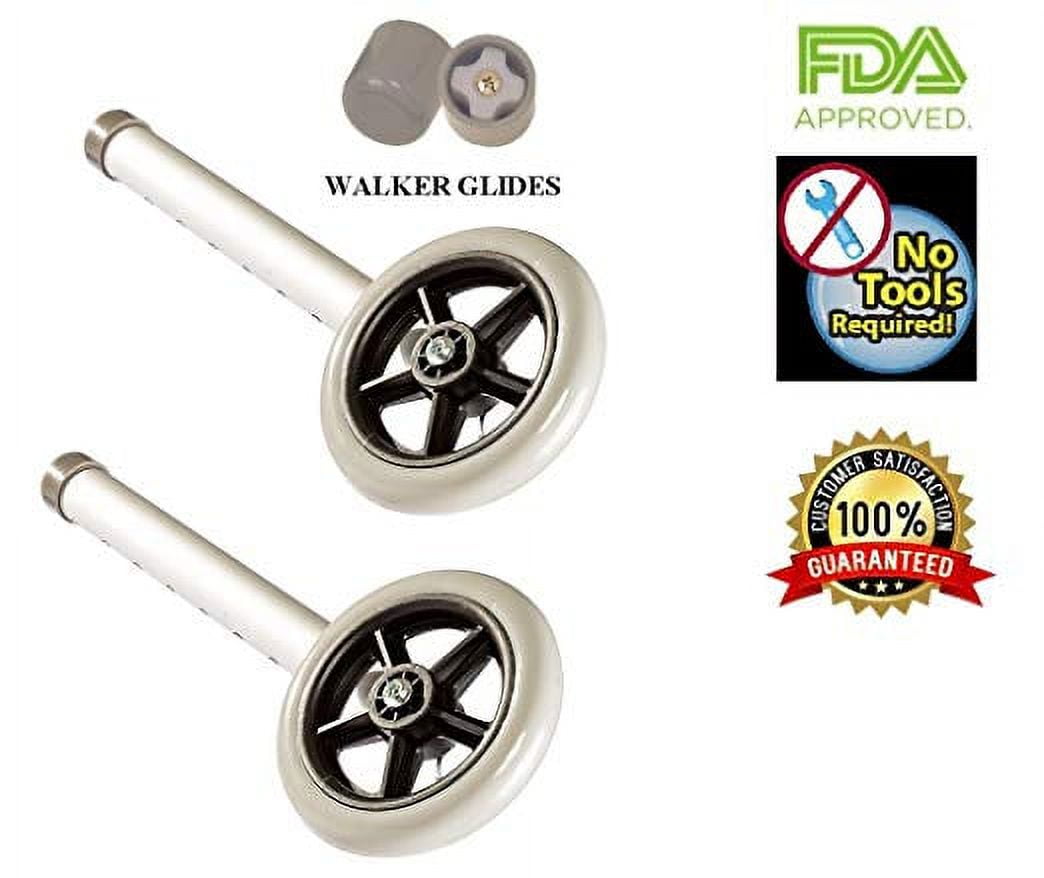 Healthline 5-Inch Universal Walker Wheel Kit: Roller Gliders for ...