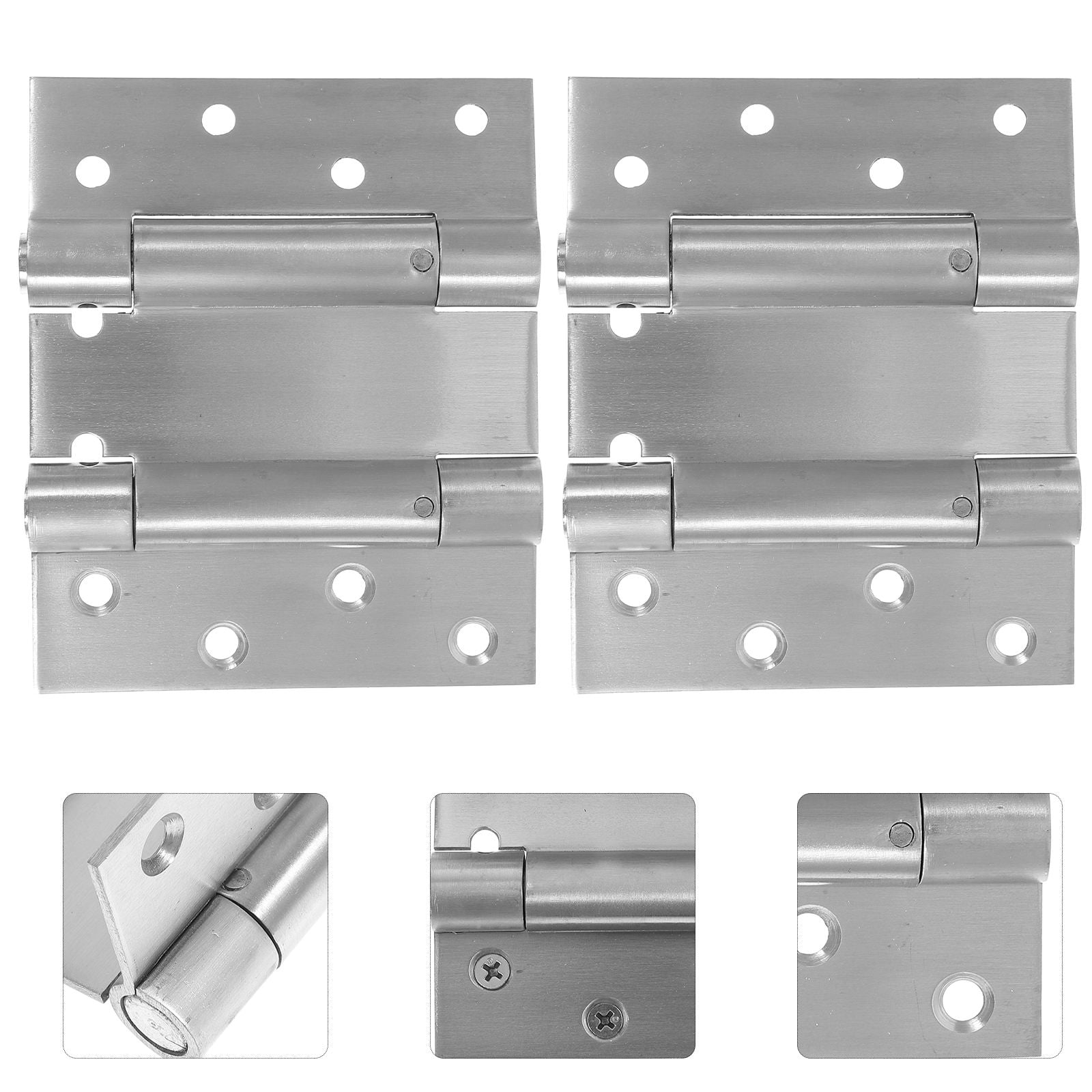 HEANUJJ 1 Pair Heavy Duty Spring Loaded Hinges Silver Stainless Steel ...