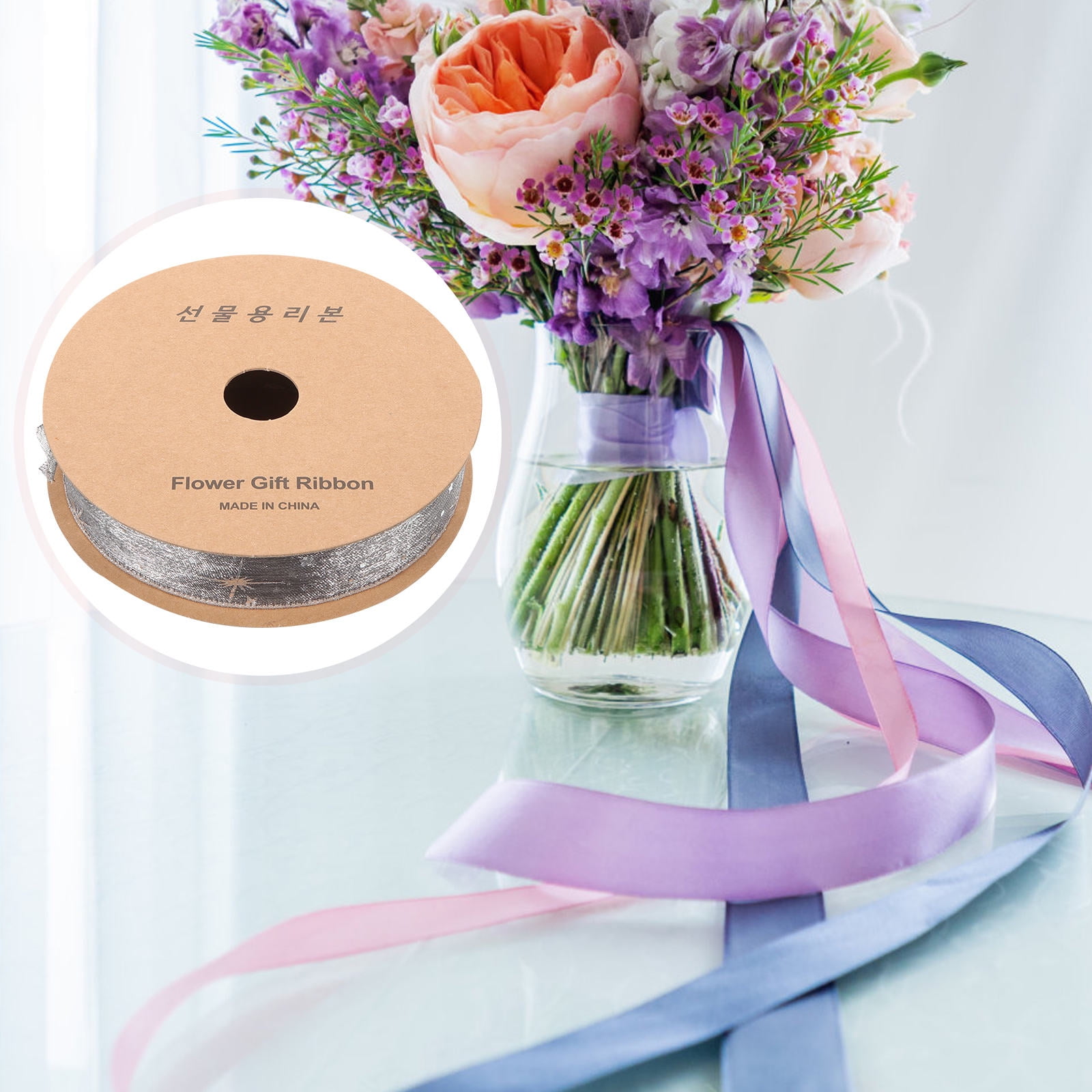 HEANUJJ 1 Roll Romantic Ribbon Packaging in Light Grey and Transparent ...