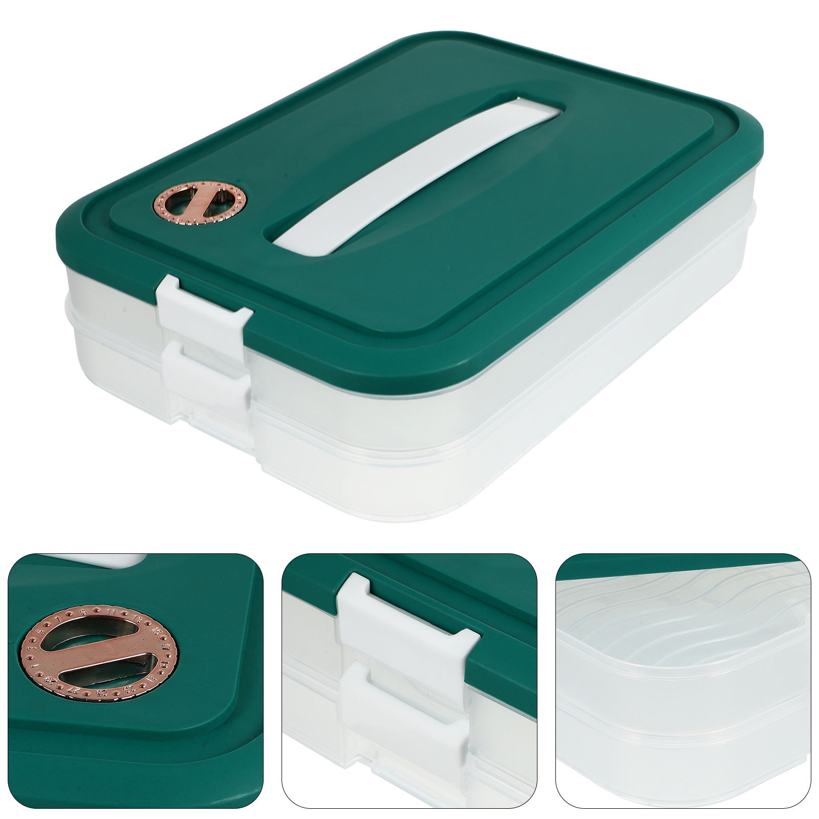 HEANUJJ Plastic Rectangular Freezer Dumpling Box Space Saving 1 Set ...