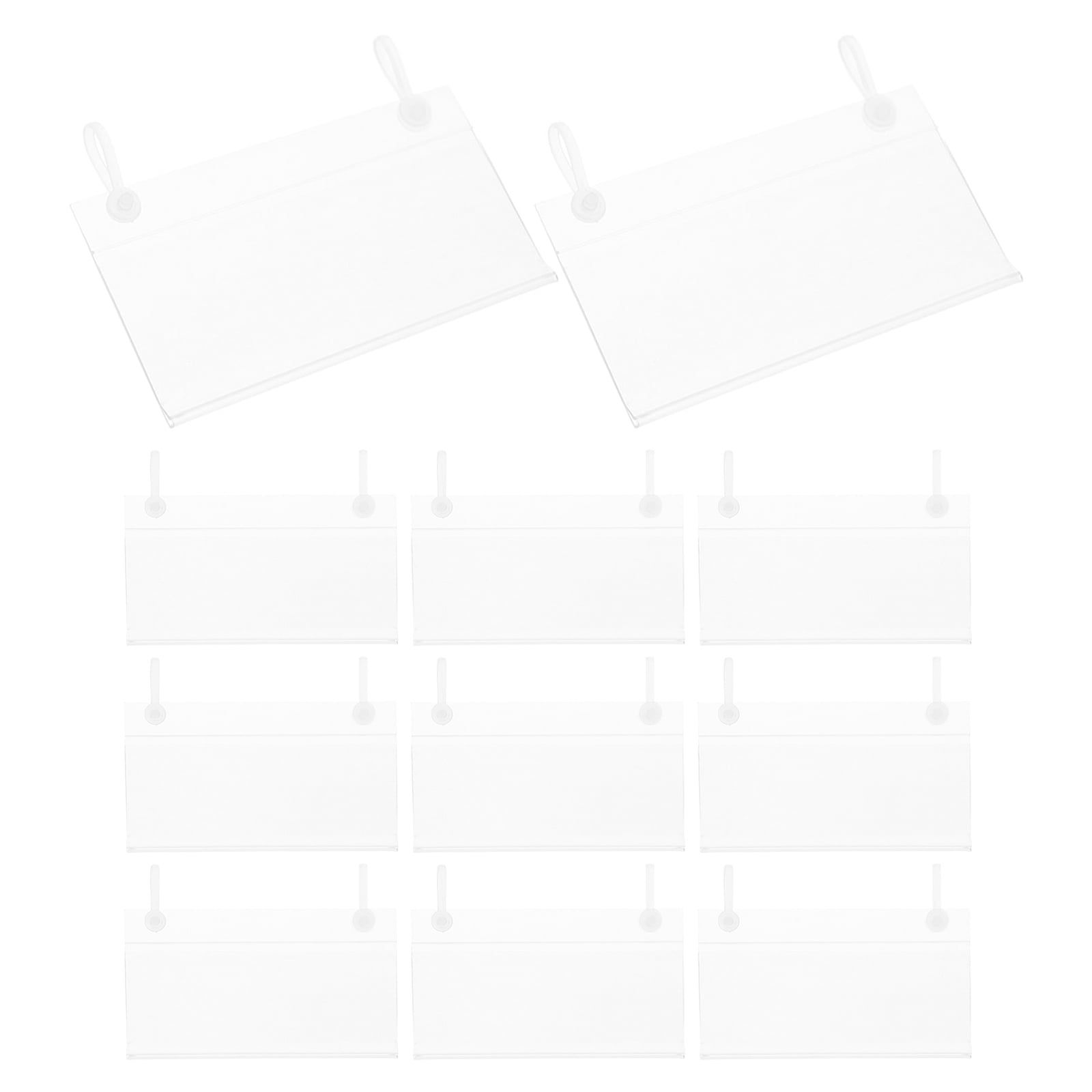 HEANUJJ 100Pcs Clear Plastic Price Tag Holders with Dual Ear Design for Secure Shelf Label ...