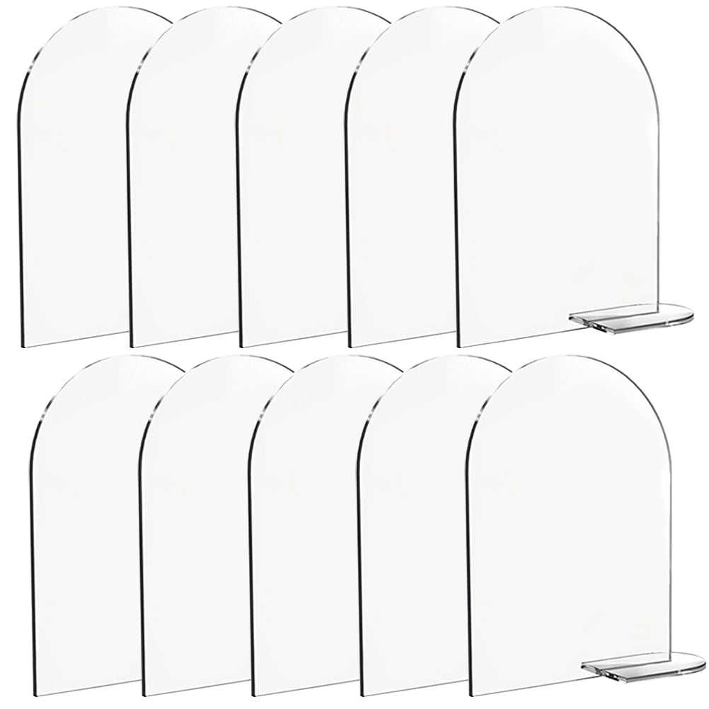 HEANUJJ 10Pcs Acrylic Signs Semi Circular Transparent Display Table ...