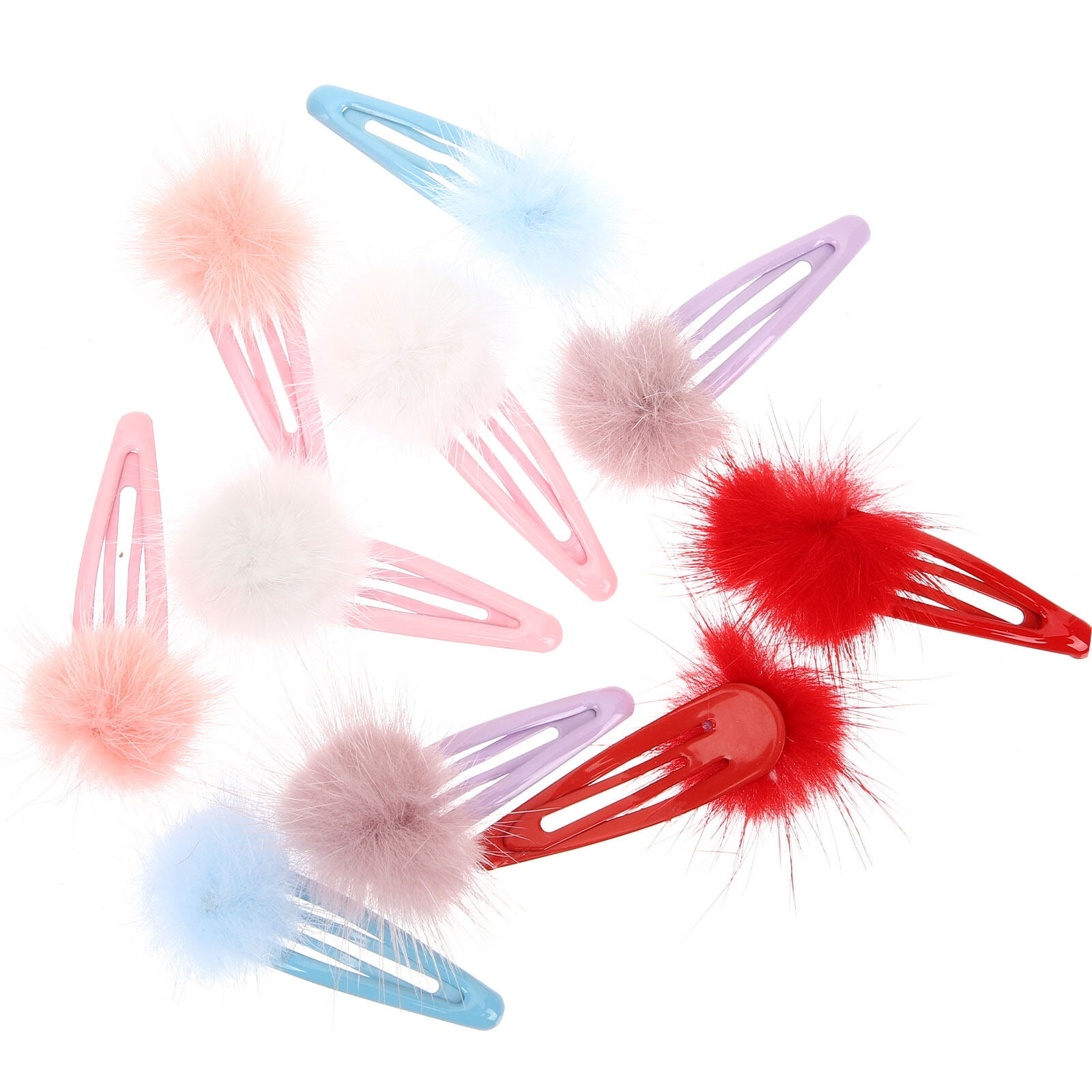 HEANUJJ 10Pcs Puff Ball Hair Clips Adorable Design for Girls Autumn ...