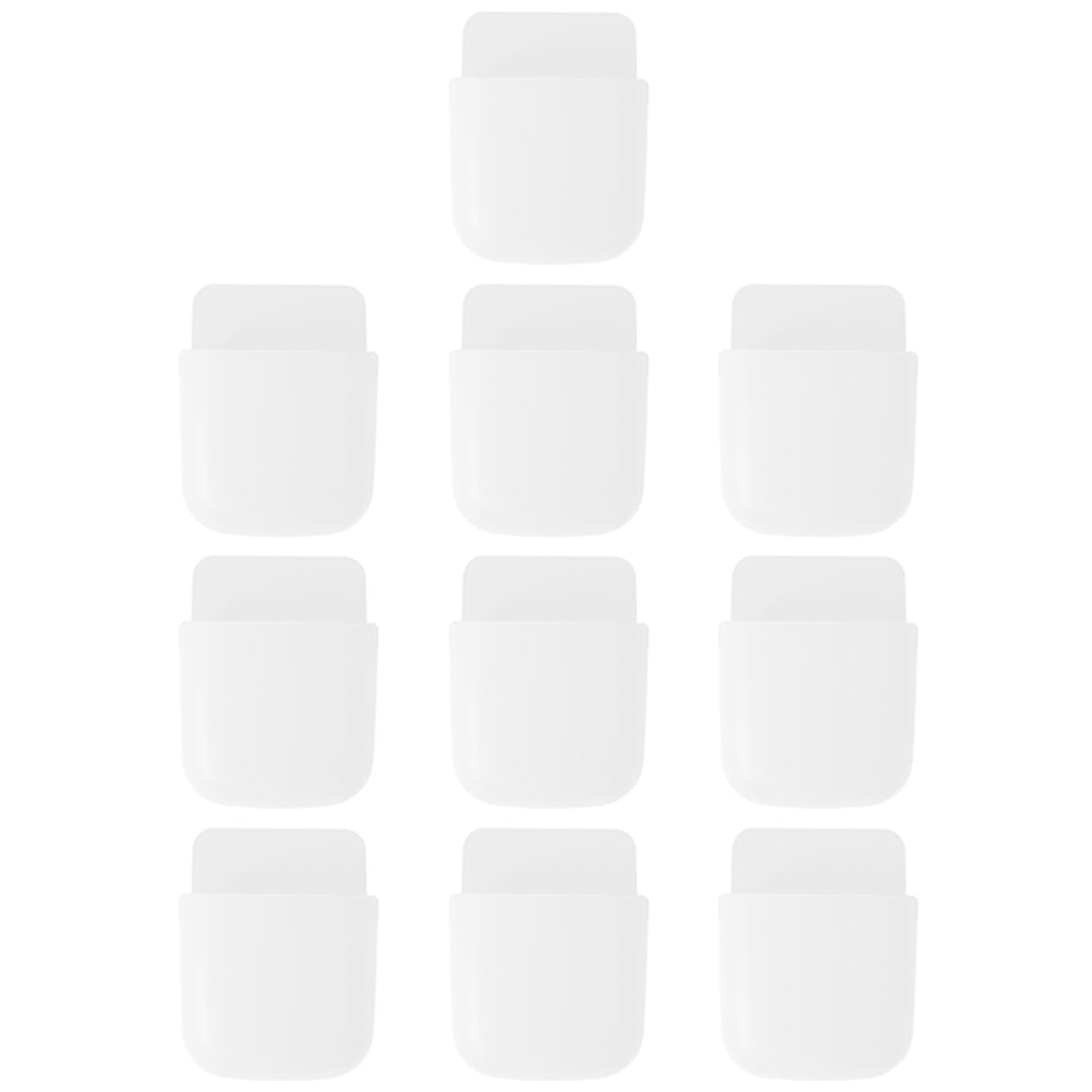 HEANUJJ White PP Wall Mount Remote Control Holder 10Pack Storage Box ...