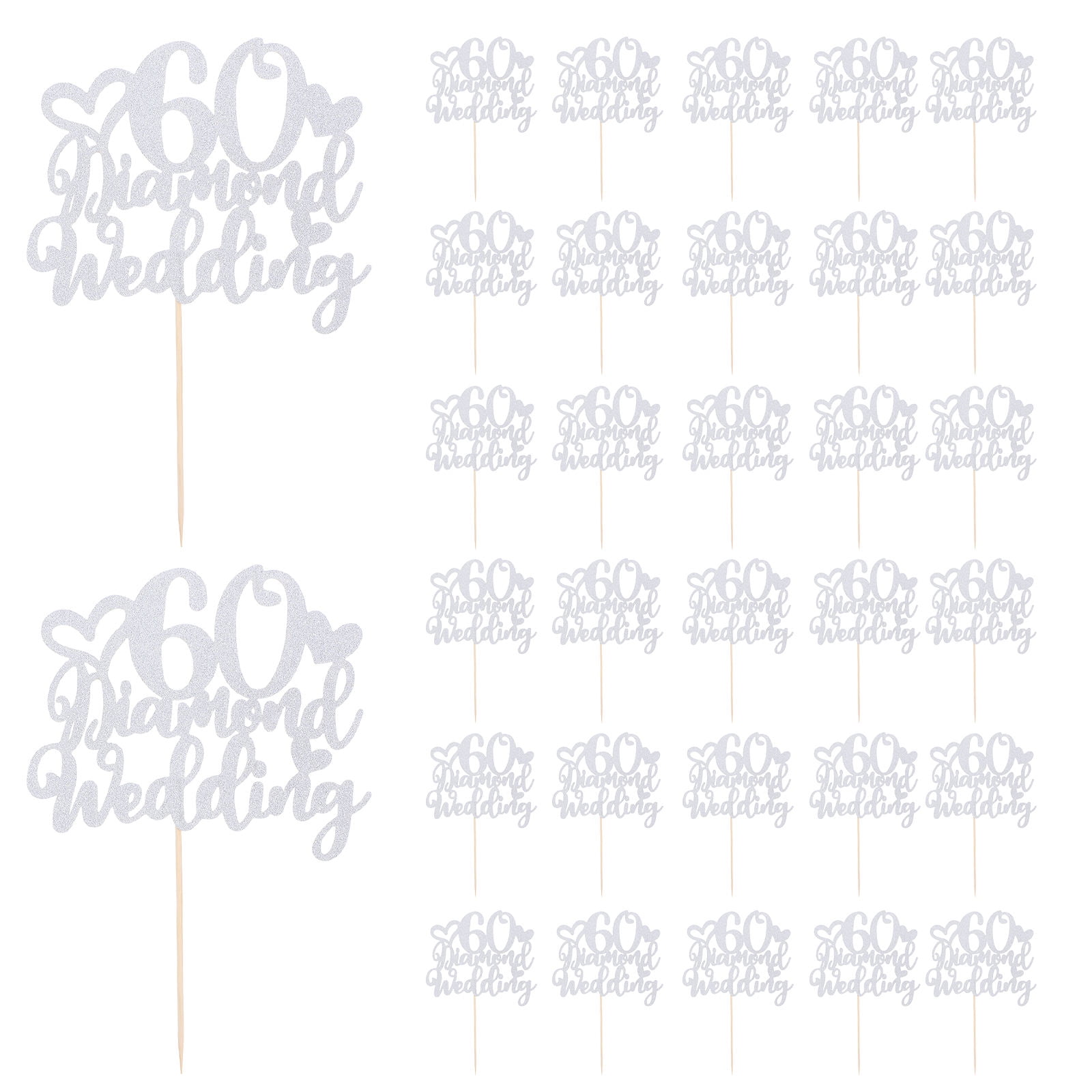 HEANUJJ 10Pcs Wedding Anniversary Cake Toppers In Elegant Design For ...