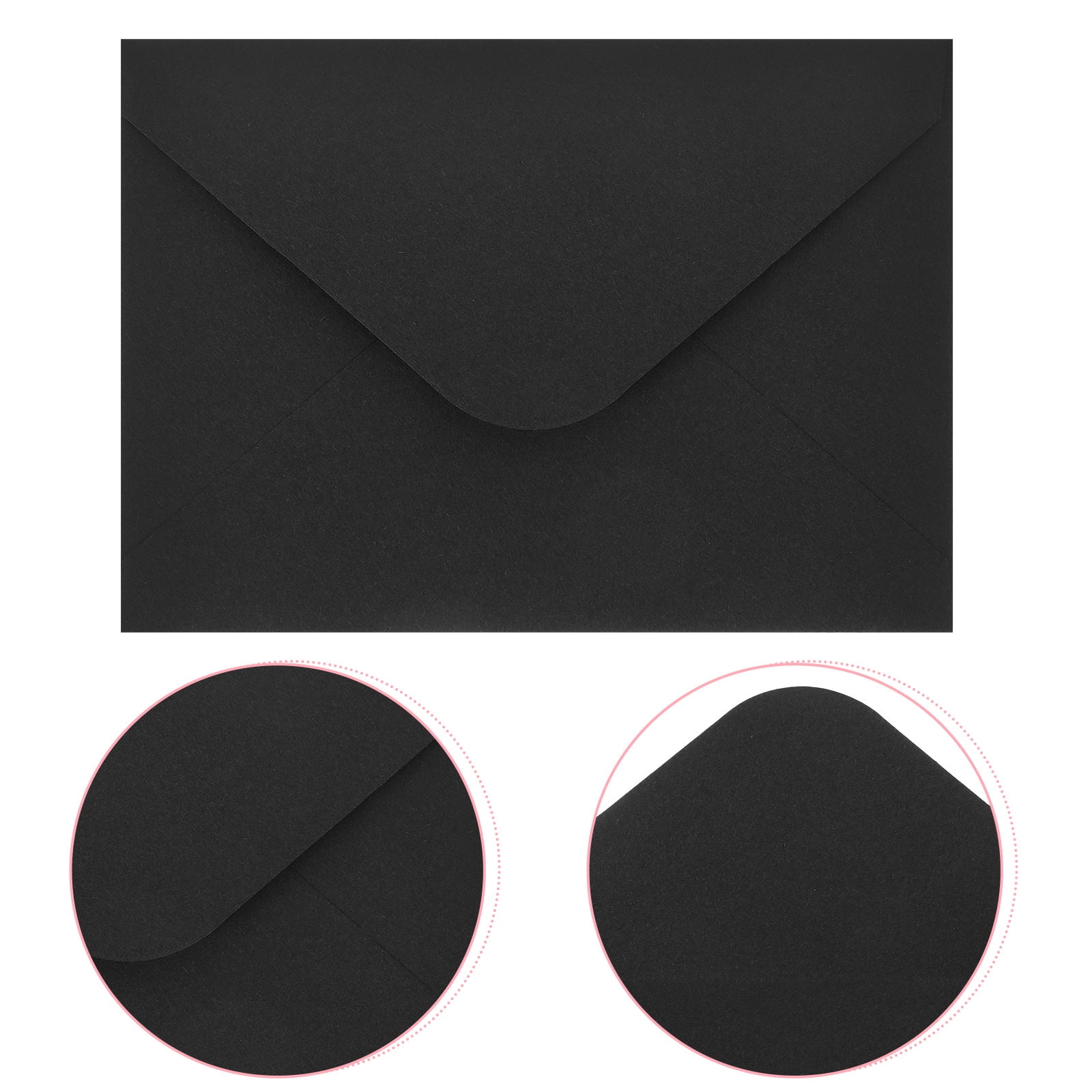 HEANUJJ 10pcs Cash Expense Envelopes Black Paper Triangular Flap for ...