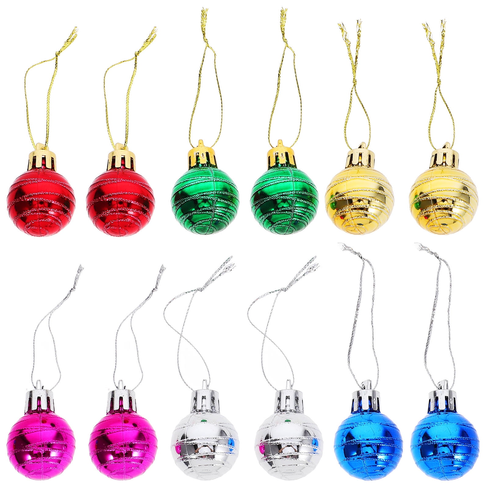 HEANUJJ 12pcs Mini Baubles Retro Ornaments Assorted Color Decorative ...