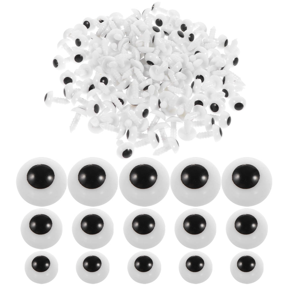 HEANUJJ 150pcs Plastic Round Eyeballs for DIY Craft Projects, Stuffed ...