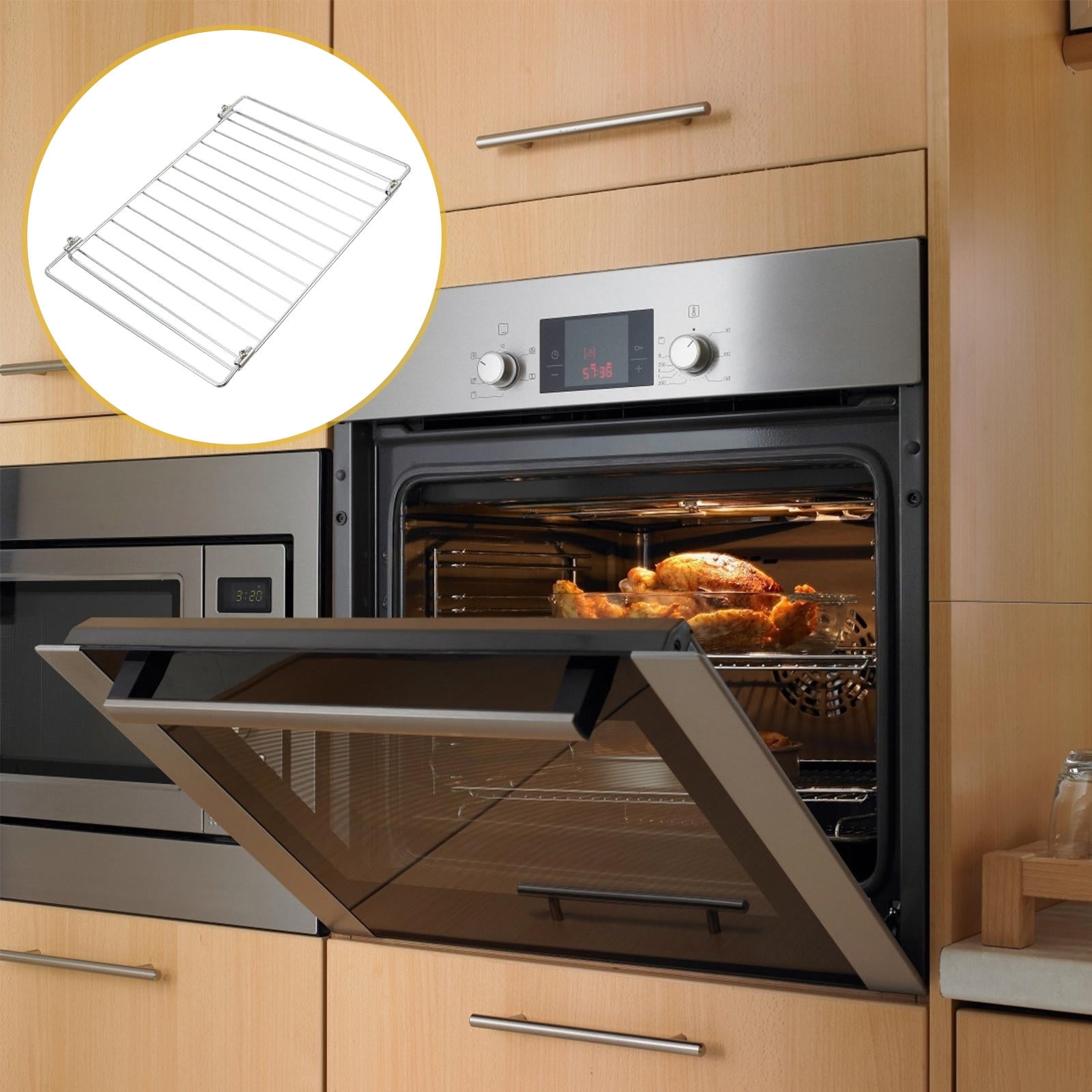 HEANUJJ 1Pack BBQ Grill Rack Stainless Steel Rectangular For Non-Stick ...