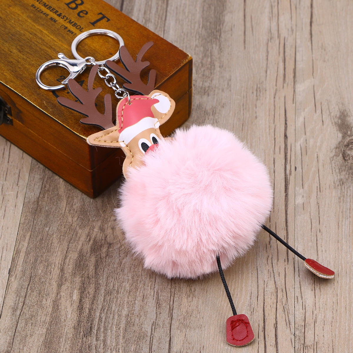 HEANUJJ Plush Elk Keychain Light Shaped Charm for Women Girls Cute Bag ...