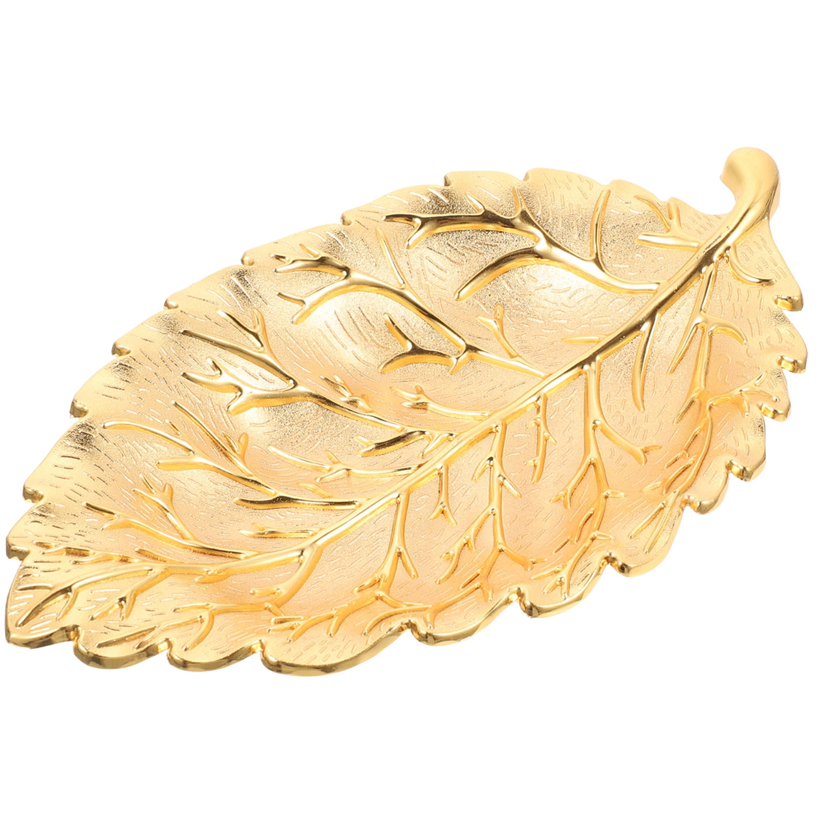 HEANUJJ 1Pack Golden Leaf Shape Plate for Creative and Functional Decor ...