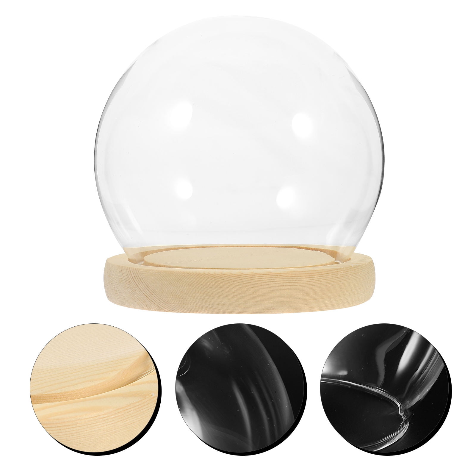 HEANUJJ Decorative Dust-proof Glass Dome with Base for Simple Clear ...