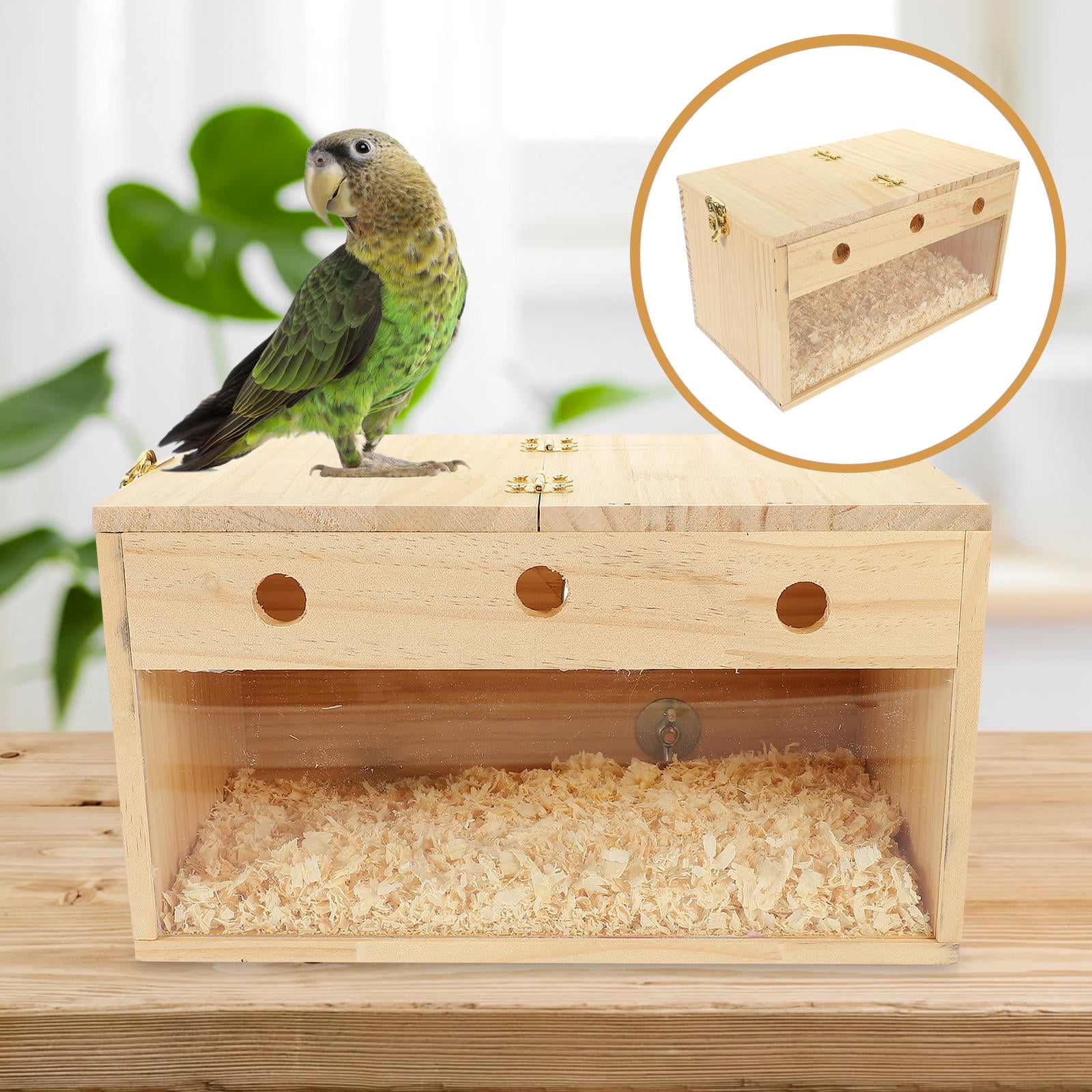 HEANUJJ 1Pcs Hinged Lid Bird Nesting Box for Budgies 10.04X5.31X5.12in ...