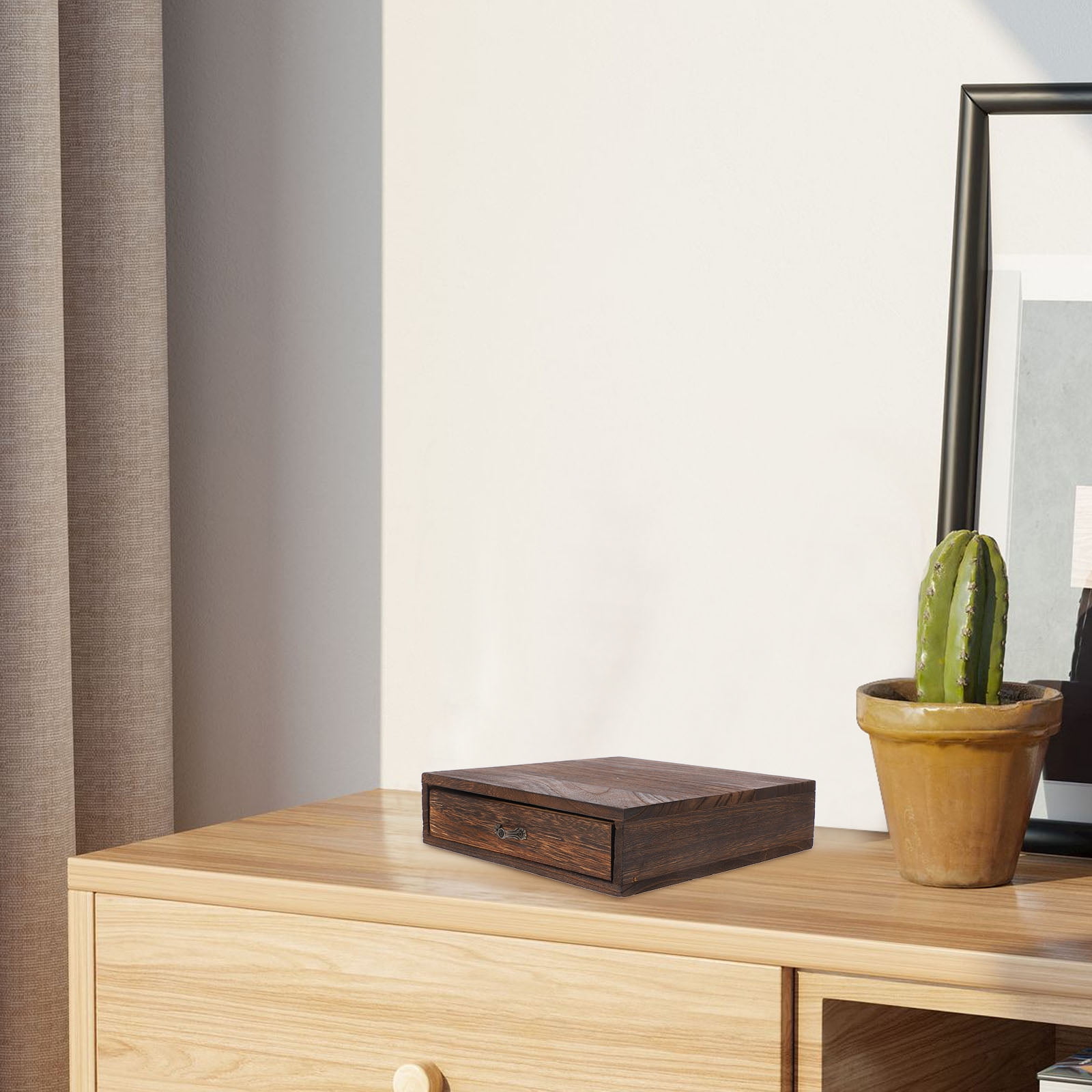 HEANUJJ 1Pcs Small Wood Drawers Storage Rectangular Brown for Desk ...