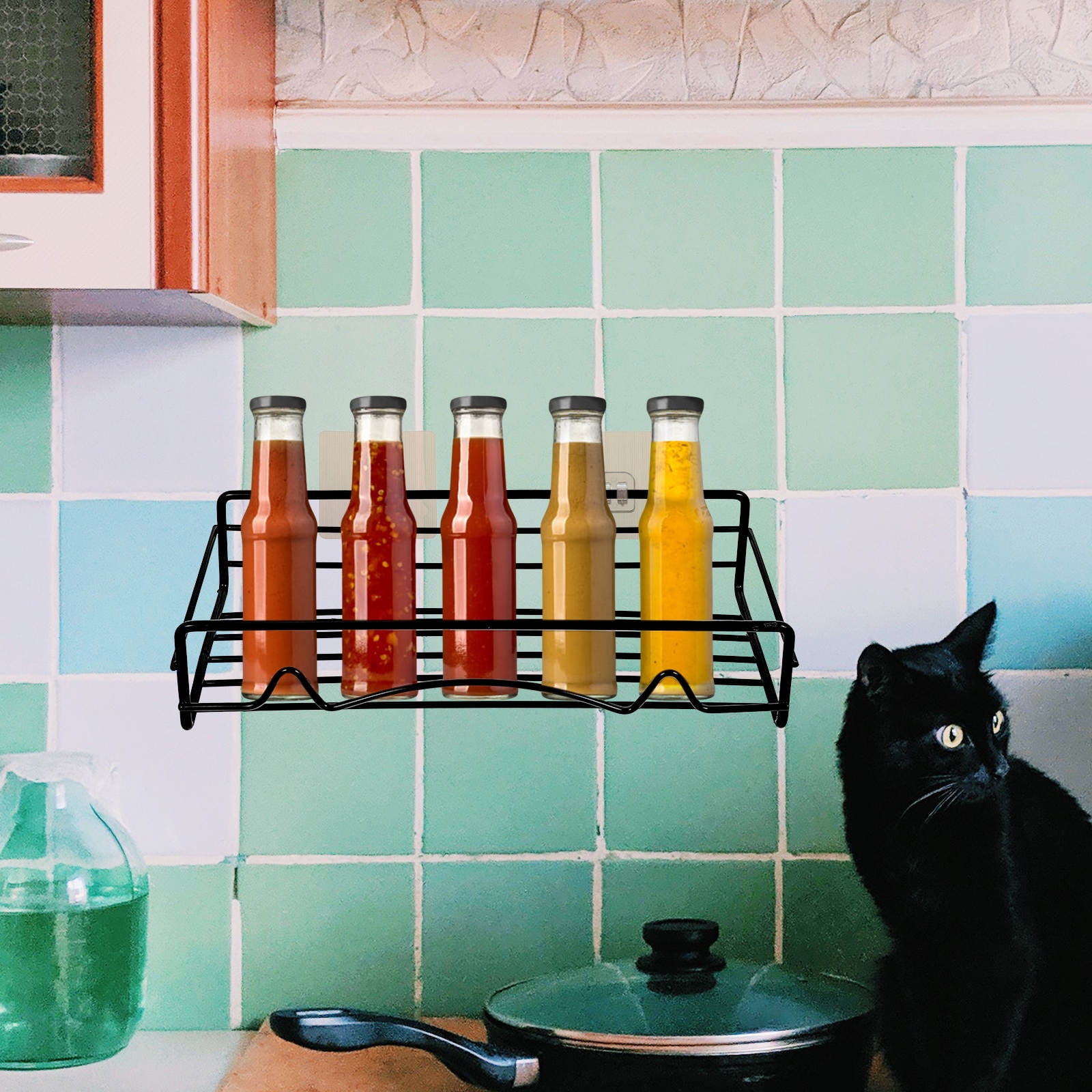 HEANUJJ Multipurpose Kitchen Rack Black Iron Restaurants Home Kitchen ...