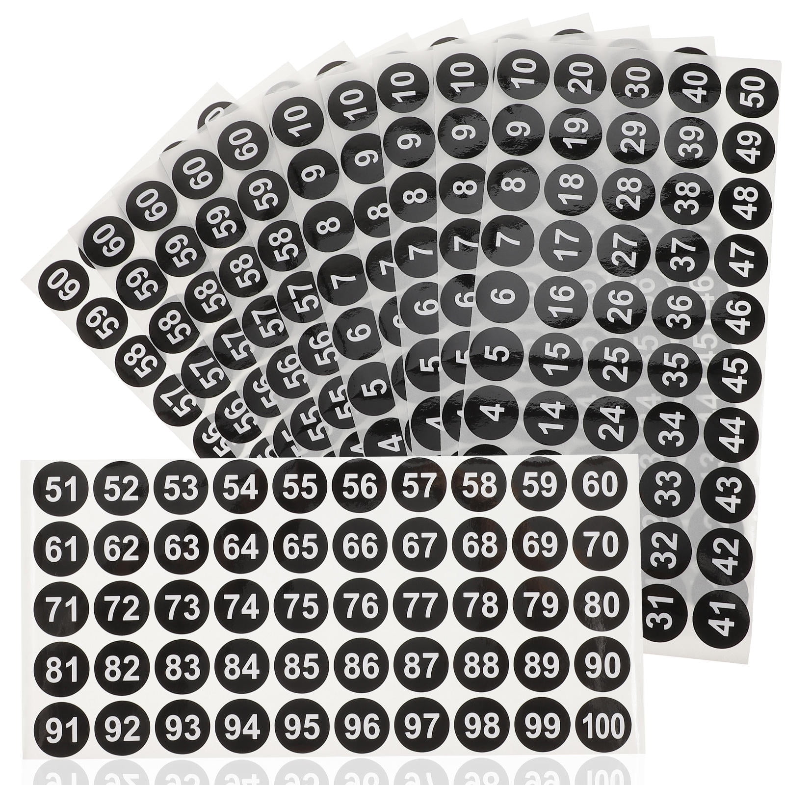 HEANUJJ Number Label Stickers Serial Number Stickers Black General Users Indoor Use 20 Sheets ...
