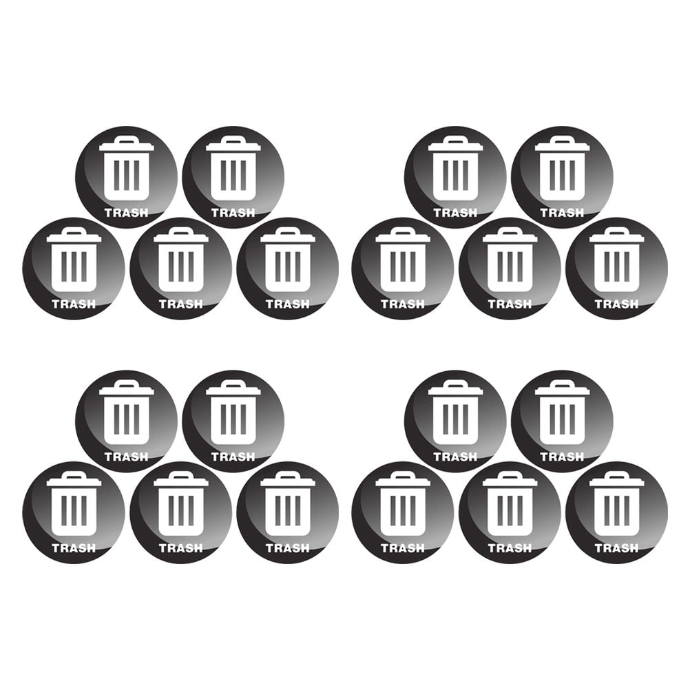 HEANUJJ 20Pcs Black Vinyl Trash Stickers Waterproof Adhesive Labels for ...