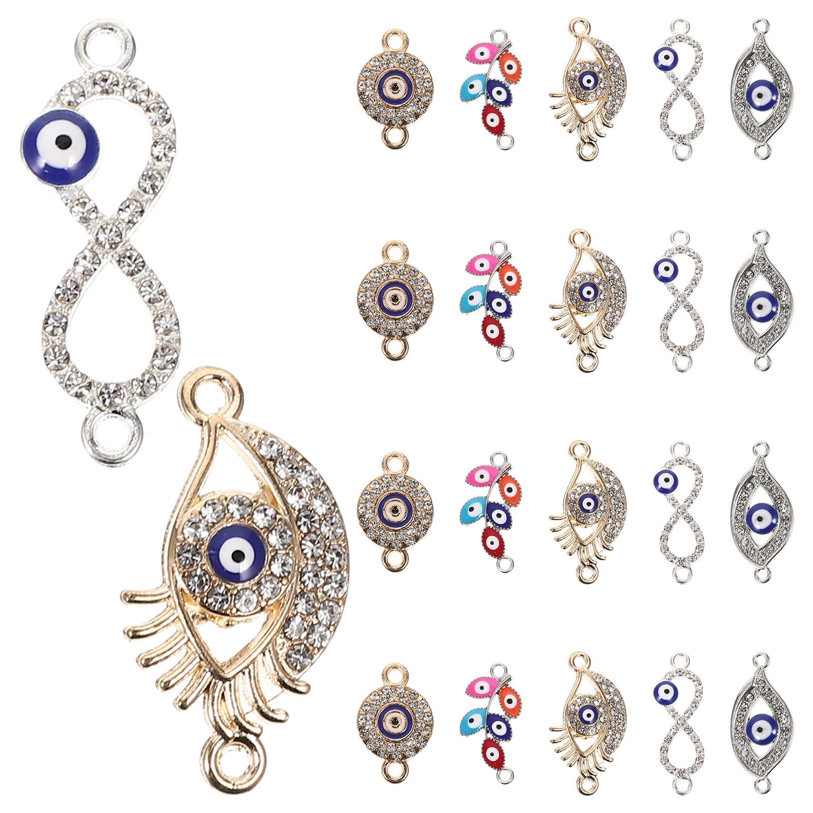 HEANUJJ 22Pcs Multi Evil Eye Connectors for Diy Jewelry and Diy Crafts ...