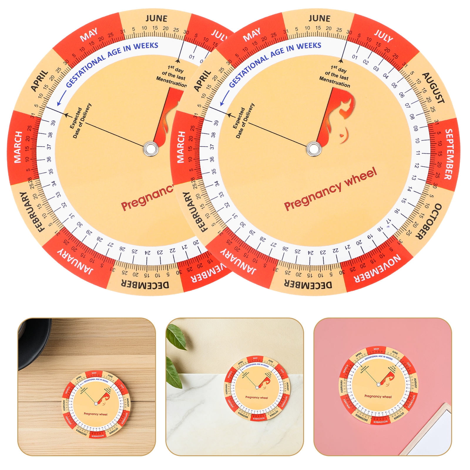 HEANUJJ 2pcs ul Paper Pregnancy Wheel Tool for Women's with Fetal ...
