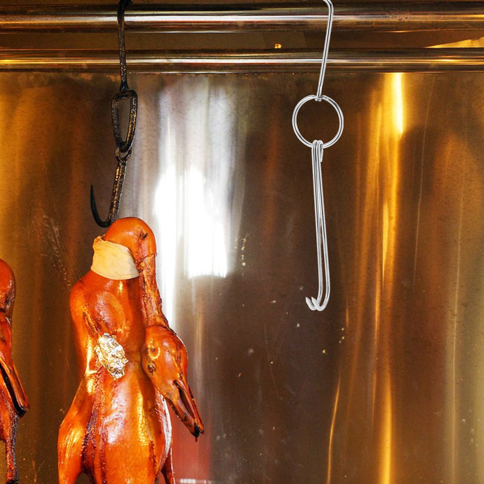 HEANUJJ 2Pcs Stainless Steel Meat Hooks for Hanging Ideal for Grilling ...