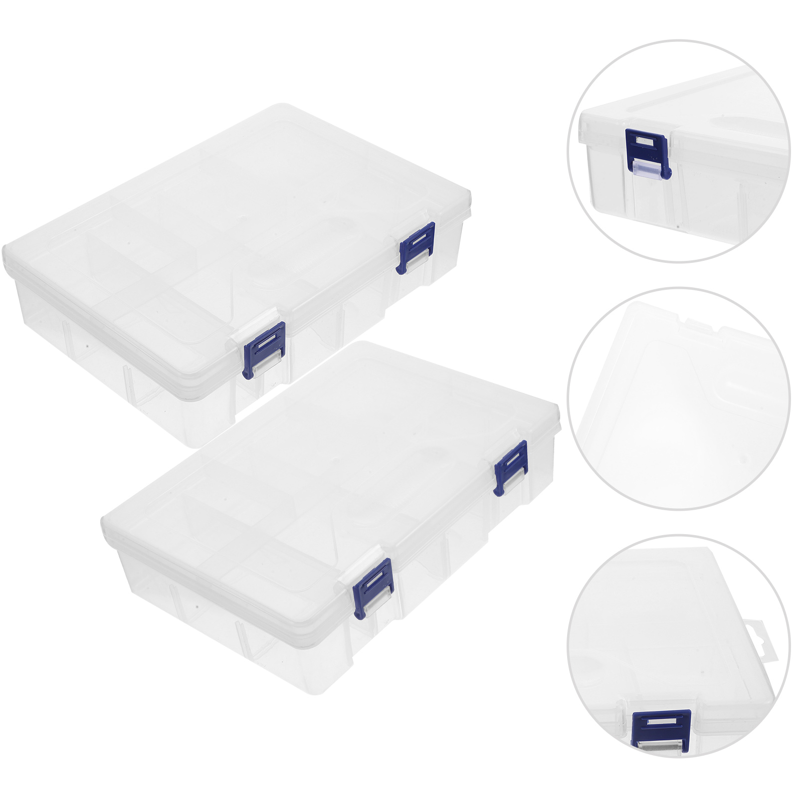 HEANUJJ 2Pack Office Use Storage Box for Adults Transparent Plastic ...