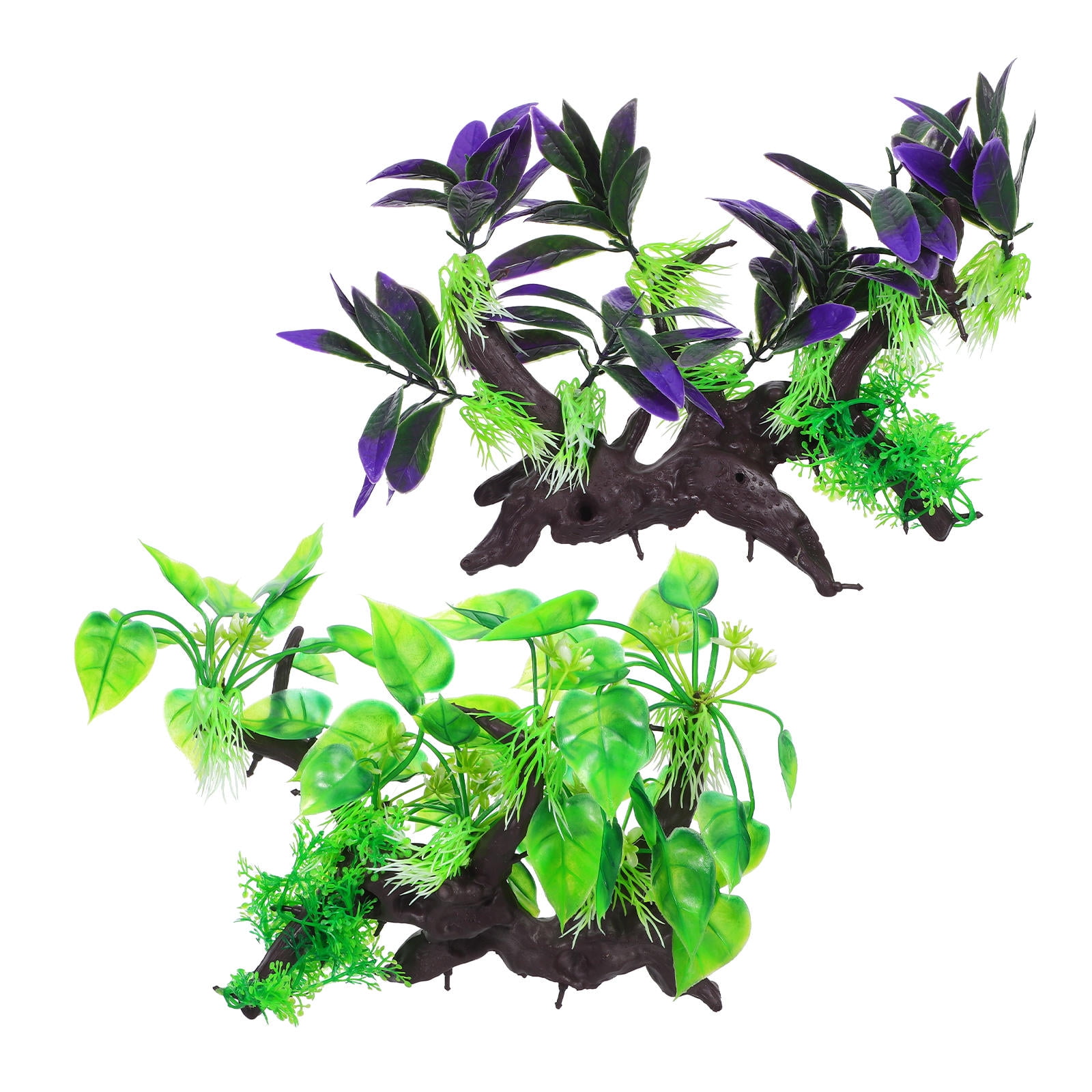 HEANUJJ Aquarium Fake Aquatic Plants, 2 Pcs Assorted Color, Realistic ...
