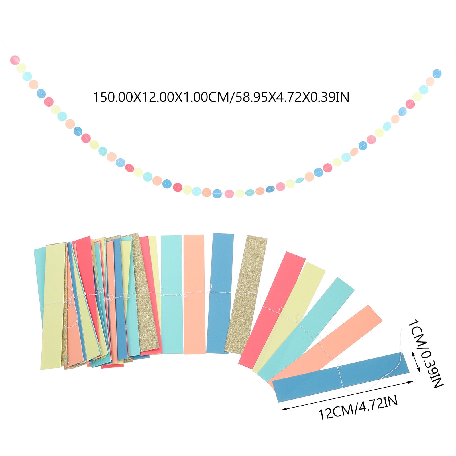 HEANUJJ 2Pcs Colorful Paper Garland for Classroom Decor and Party Setup ...