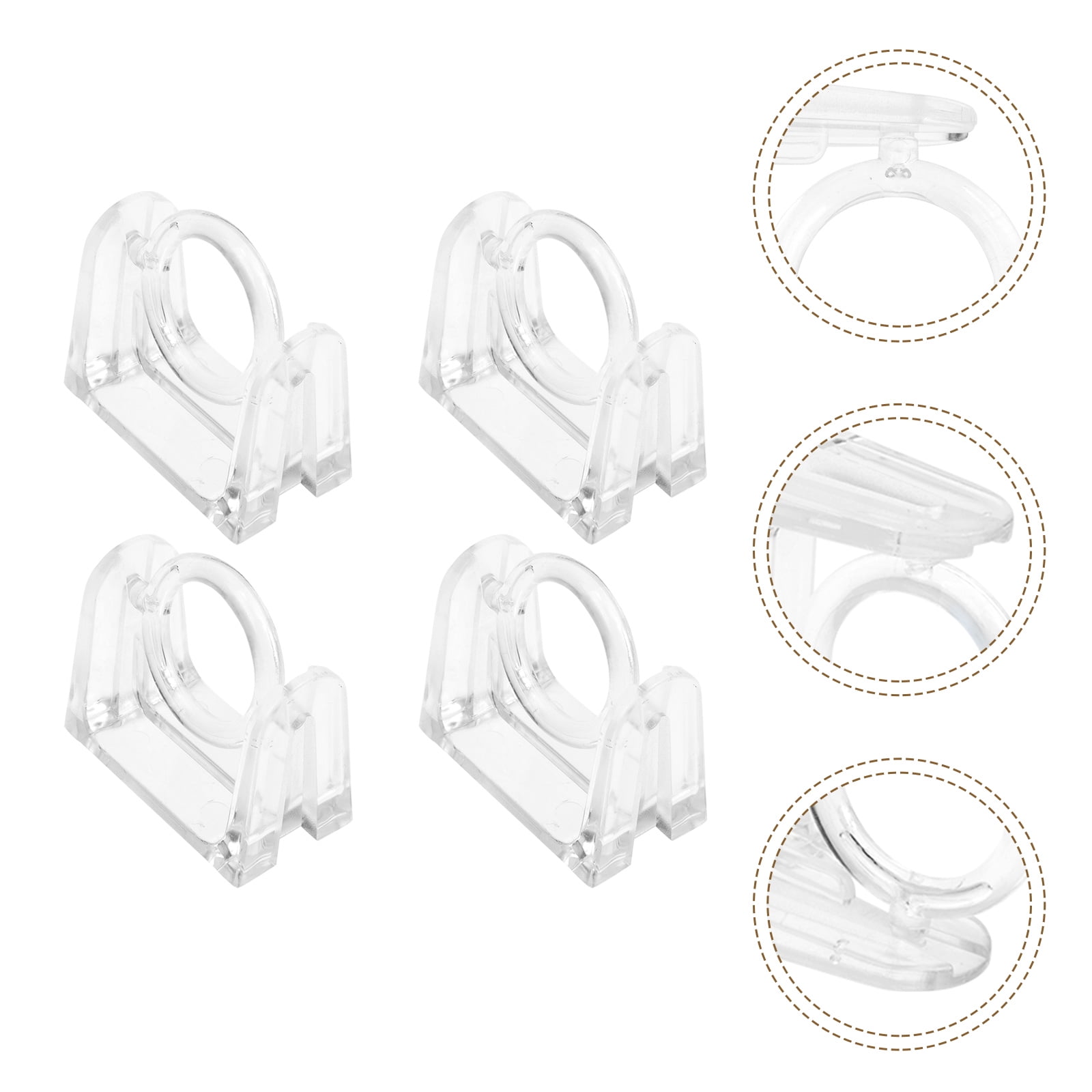 HEANUJJ 2Pcs Curtain Rod Brackets Elegant Round ABS Curtain Rod Center ...