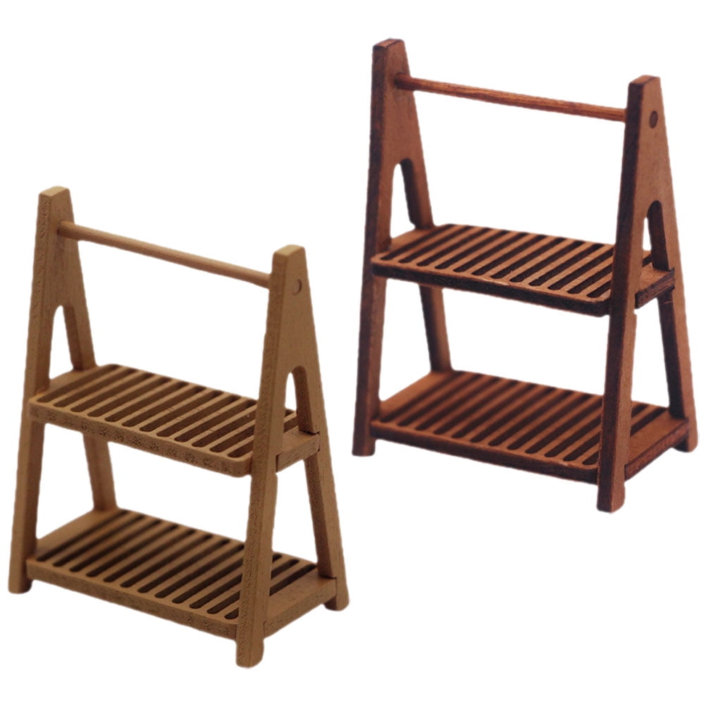 HEANUJJ Mini Wooden Stands Mini House Accessories 2Pcs 2.2x1.7in ...